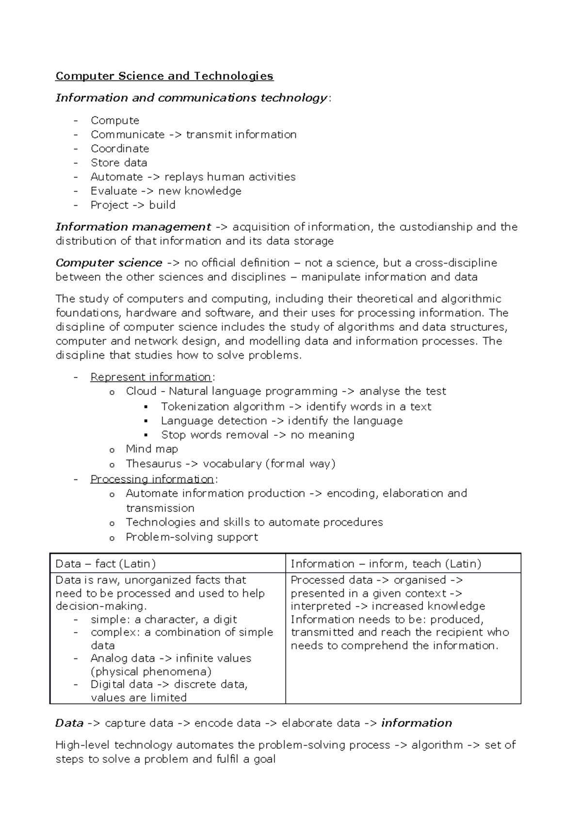 Computer science - The discipline of computer science includes the ...