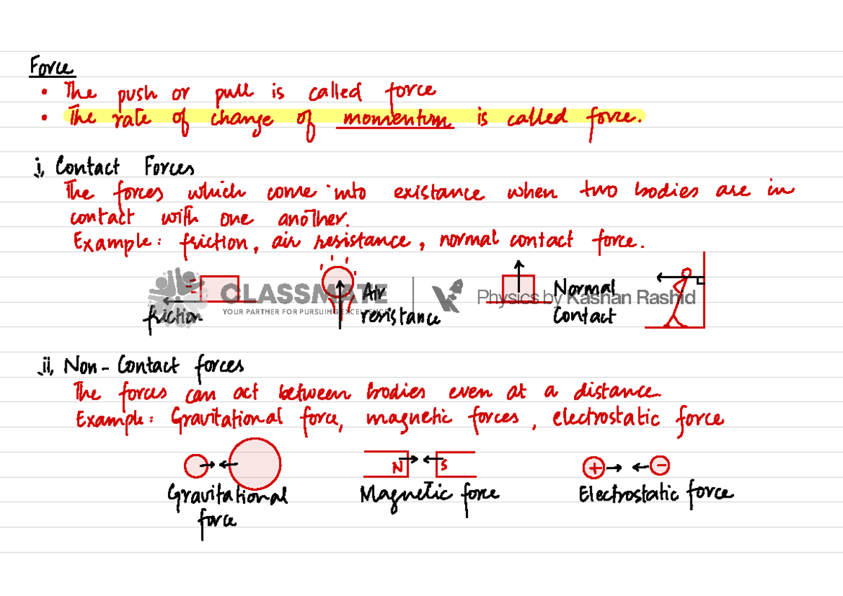 Dynamics - Physcis - Force - The push or pull is called ####### force ...