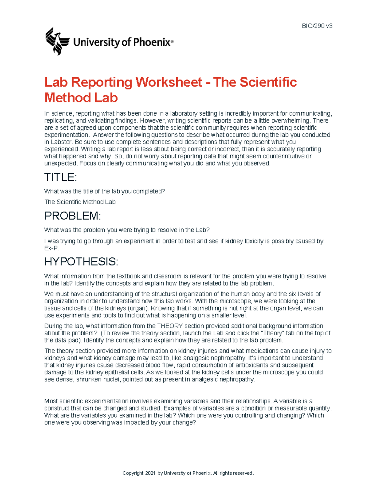 Cori Guthrie Marcucci wk1 scientific method lab - BIO/290 v Lab ...
