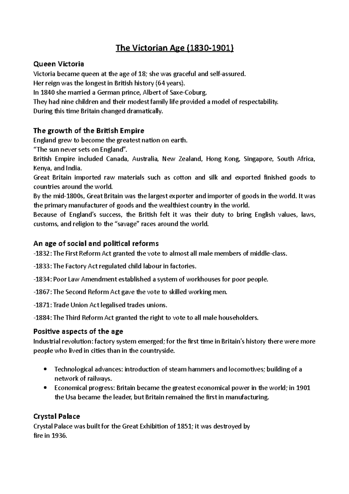 The Victorian Age (1830-1901) - Her reign was the longest in British ...