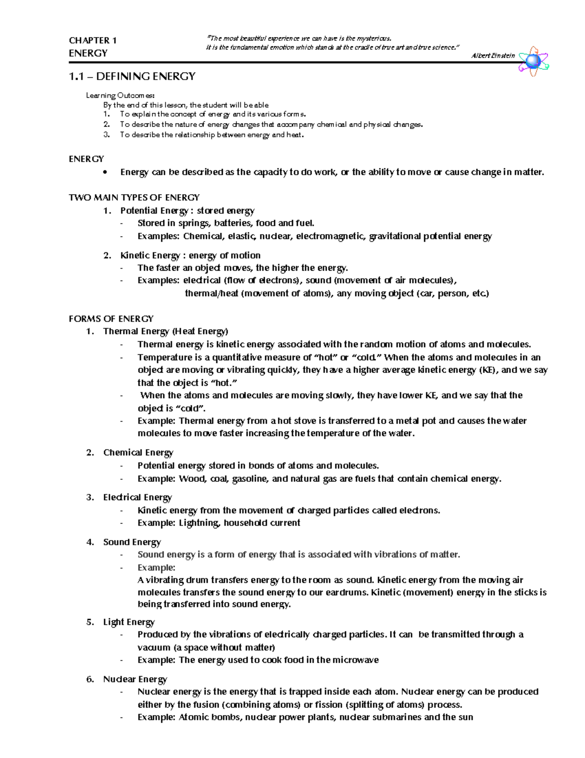 Chemistry For Engineers - 1 Energy - Topic 01 - Intro To Energy ...