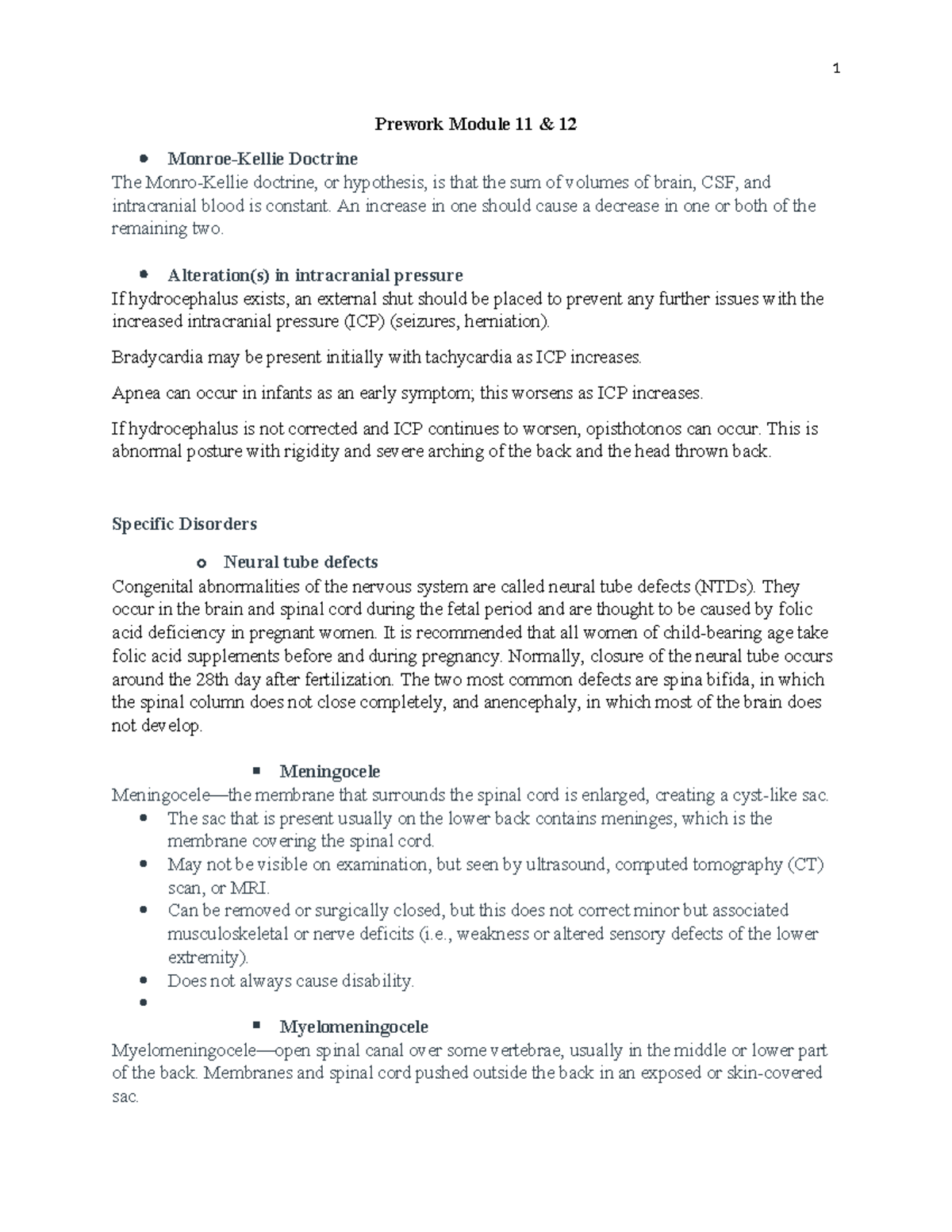 Peds Module 11 & 12 - Nursing Care Pediatric - Prework Module 11 & 12 ...