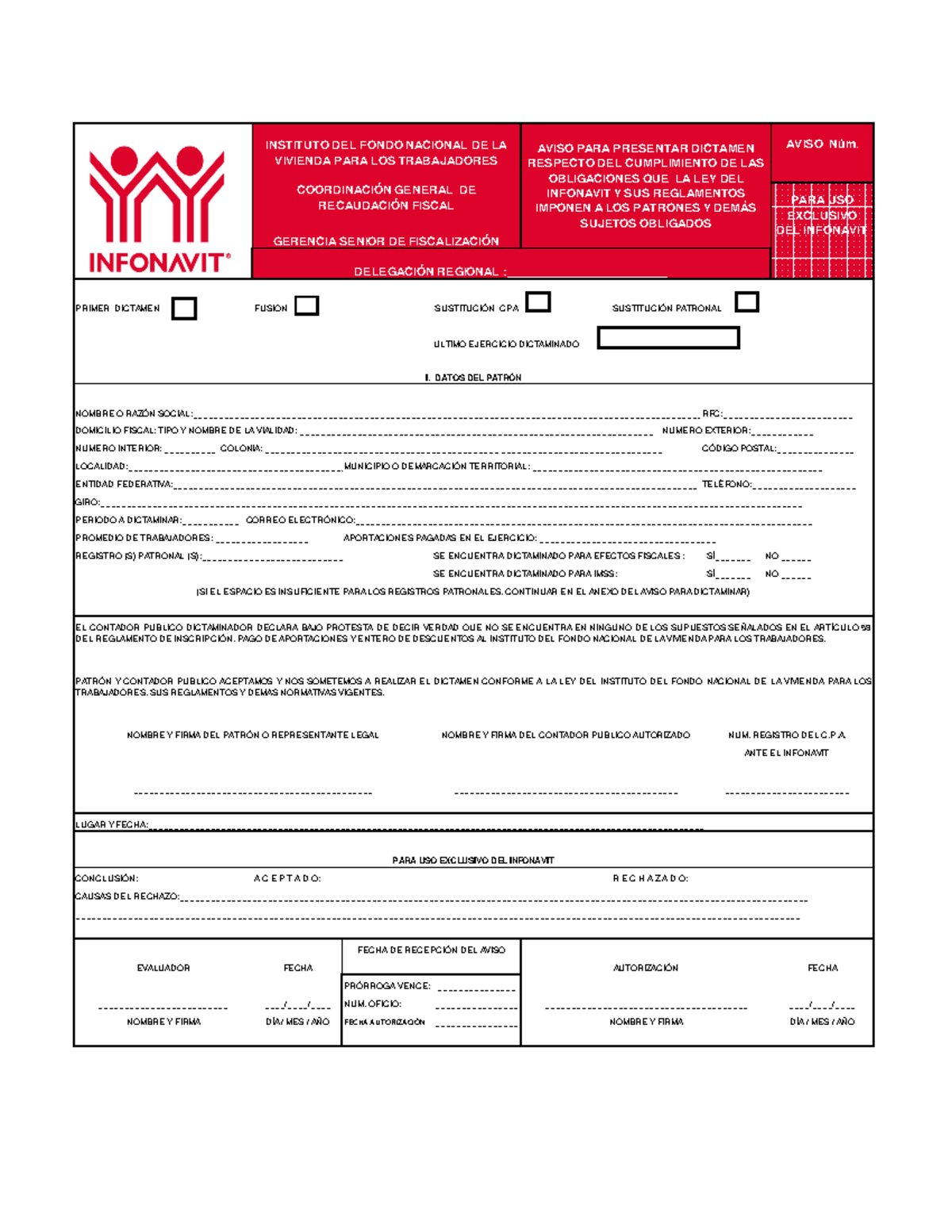 Aviso+para+presentar+el+Dictamen+Infonavit 2023 - AVISO Núm. DELEGACIÓN ...