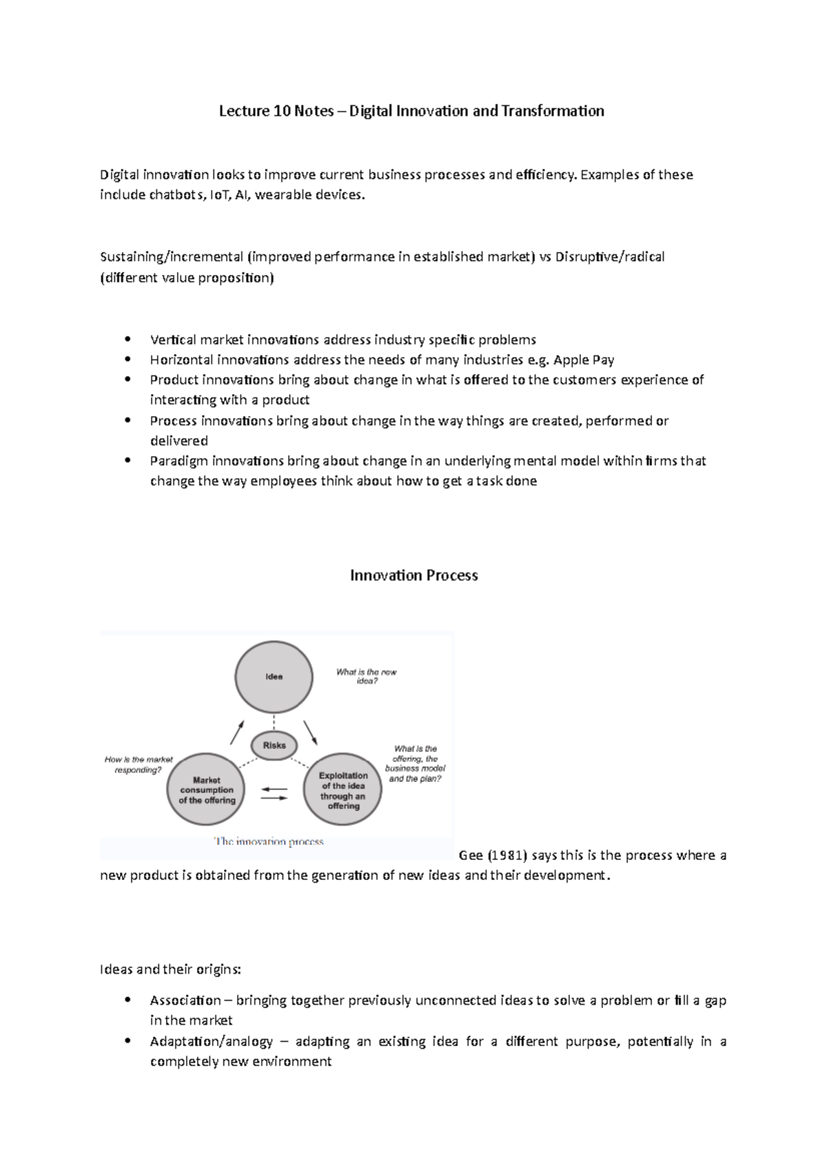 Lecture 10 Notes - Digital Innovation and Transformation - Lecture 10 ...