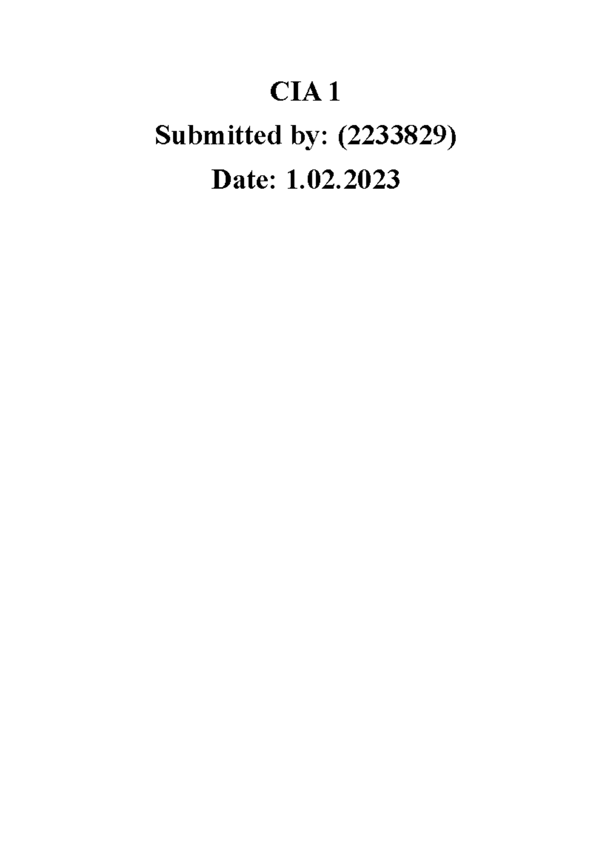 CIA 1 med chem - CIA 1 SEM 2 - CIA 1 Submitted by: (2233829) Date: 1. Drug Design Drug design ...