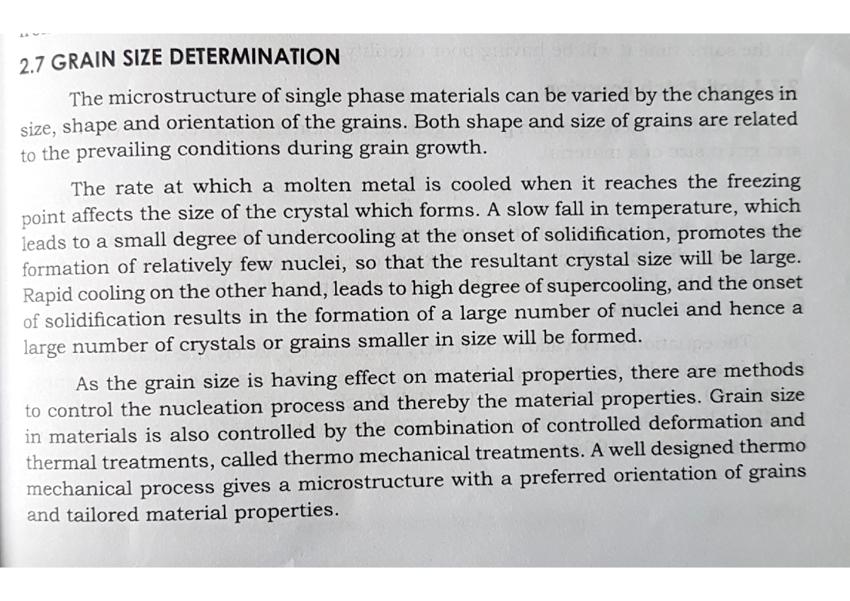 Grain size determination of material - Engineering Mechanics - Studocu