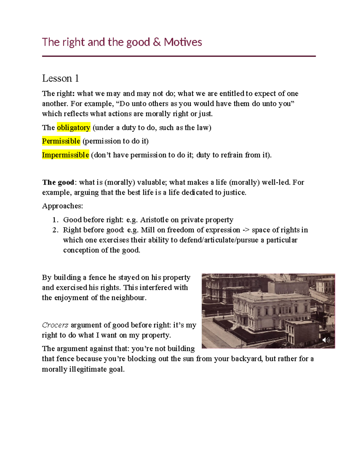 The right and the good & Motives - The right and the good & Motives ...