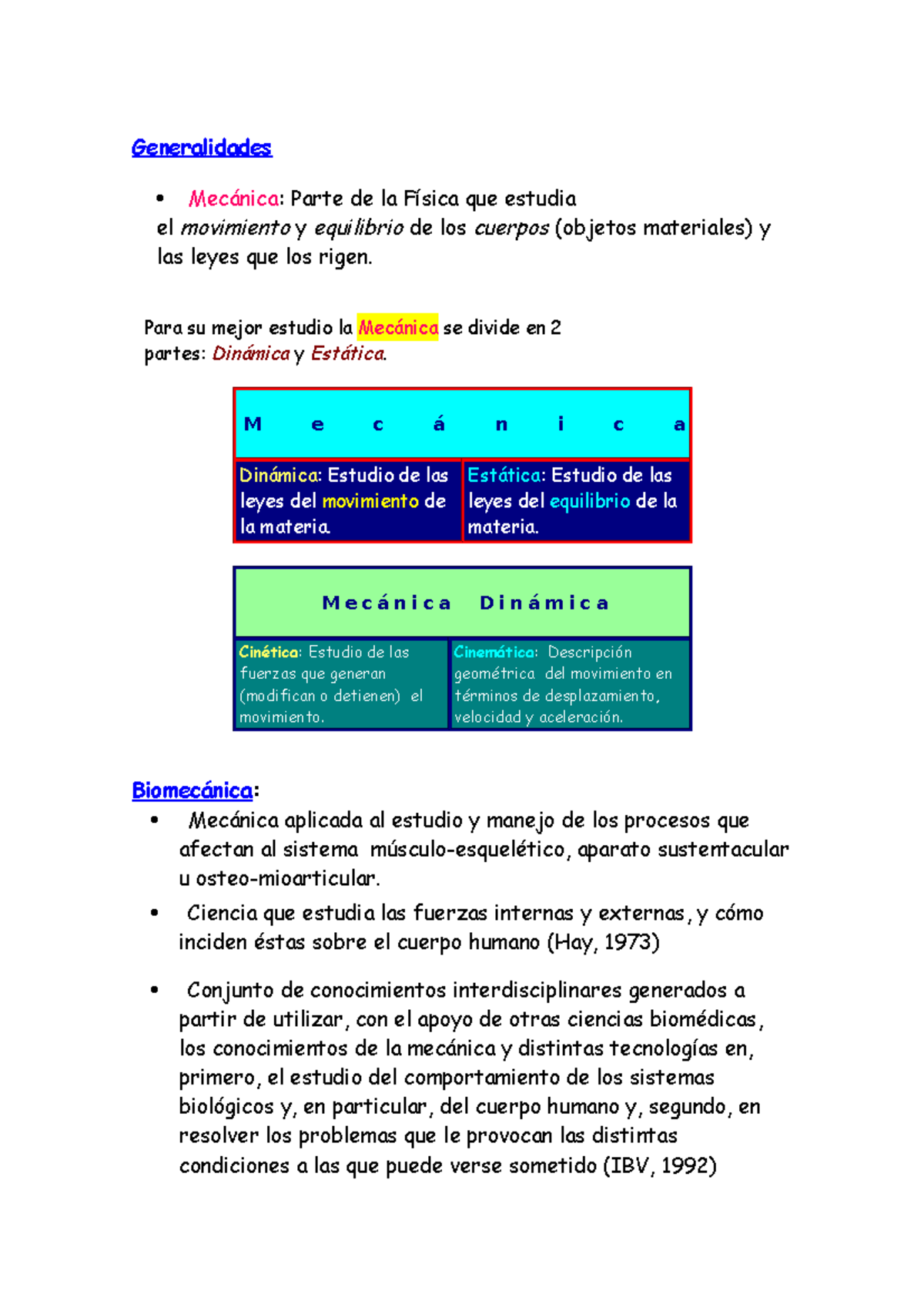 Mecanica Dinamica Fuerzas - Generalidades Mecánica: Parte de la Física ...