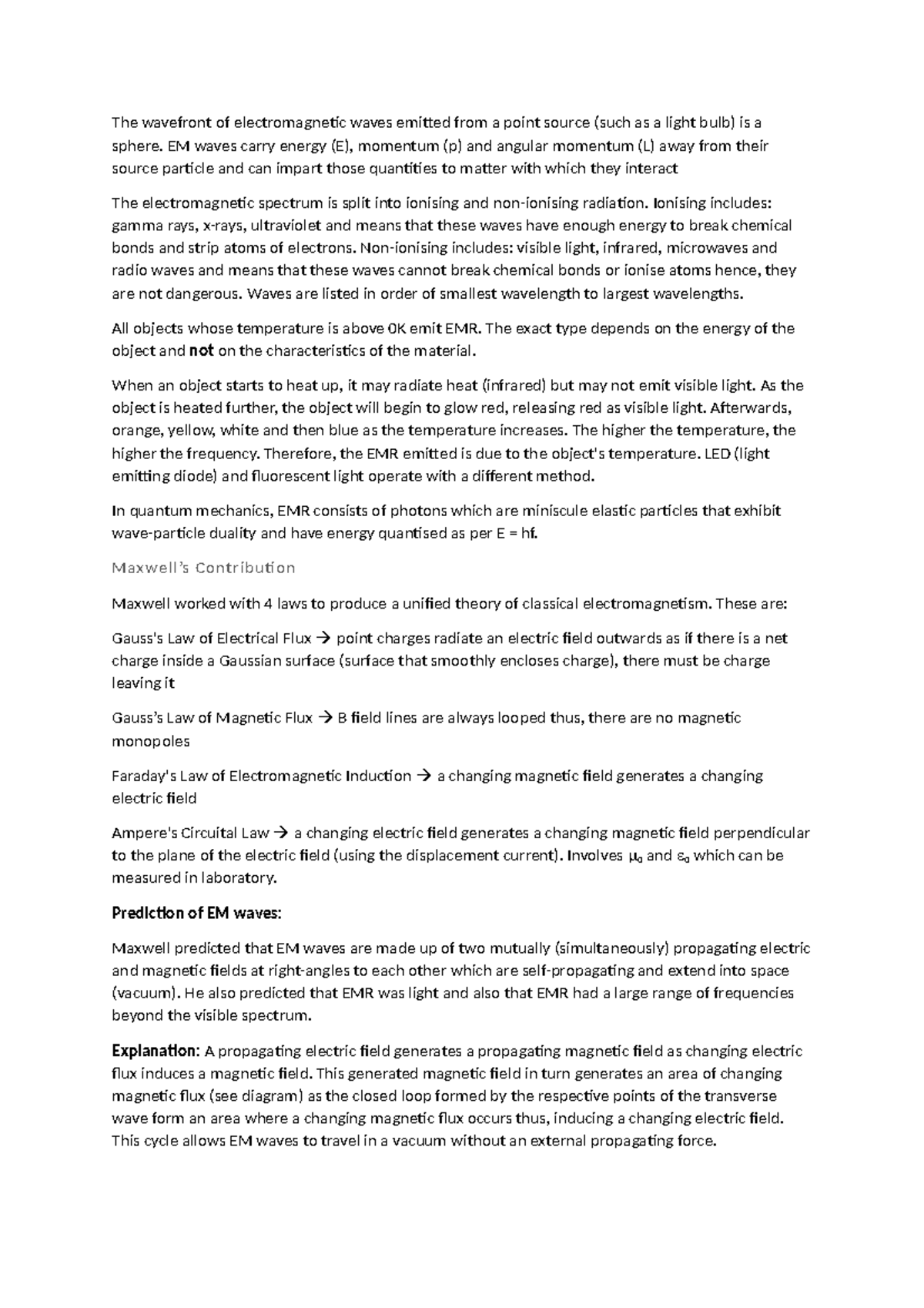 Physics notes-10 - The wavefront of electromagnetic waves emitted from ...
