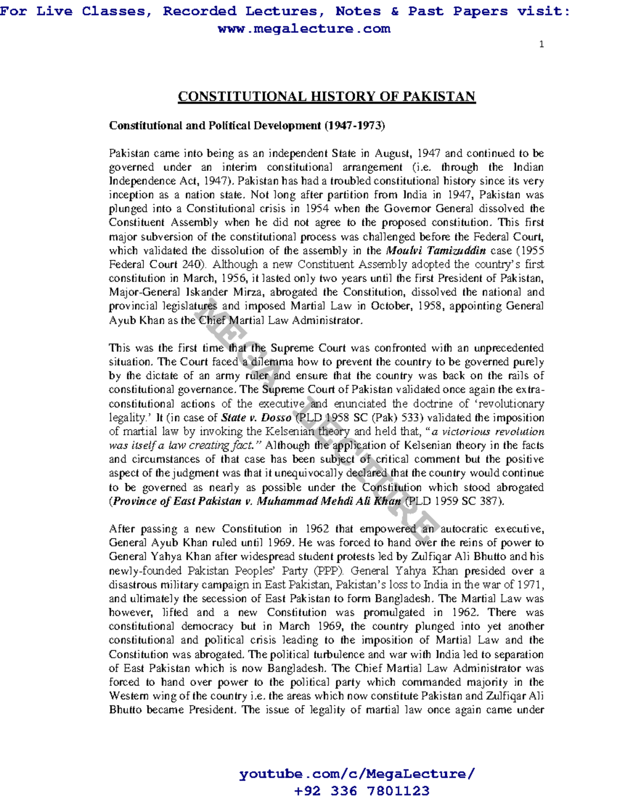 Constitutional History of Pakistan - 1 CONSTITUTIONAL HISTORY OF ...