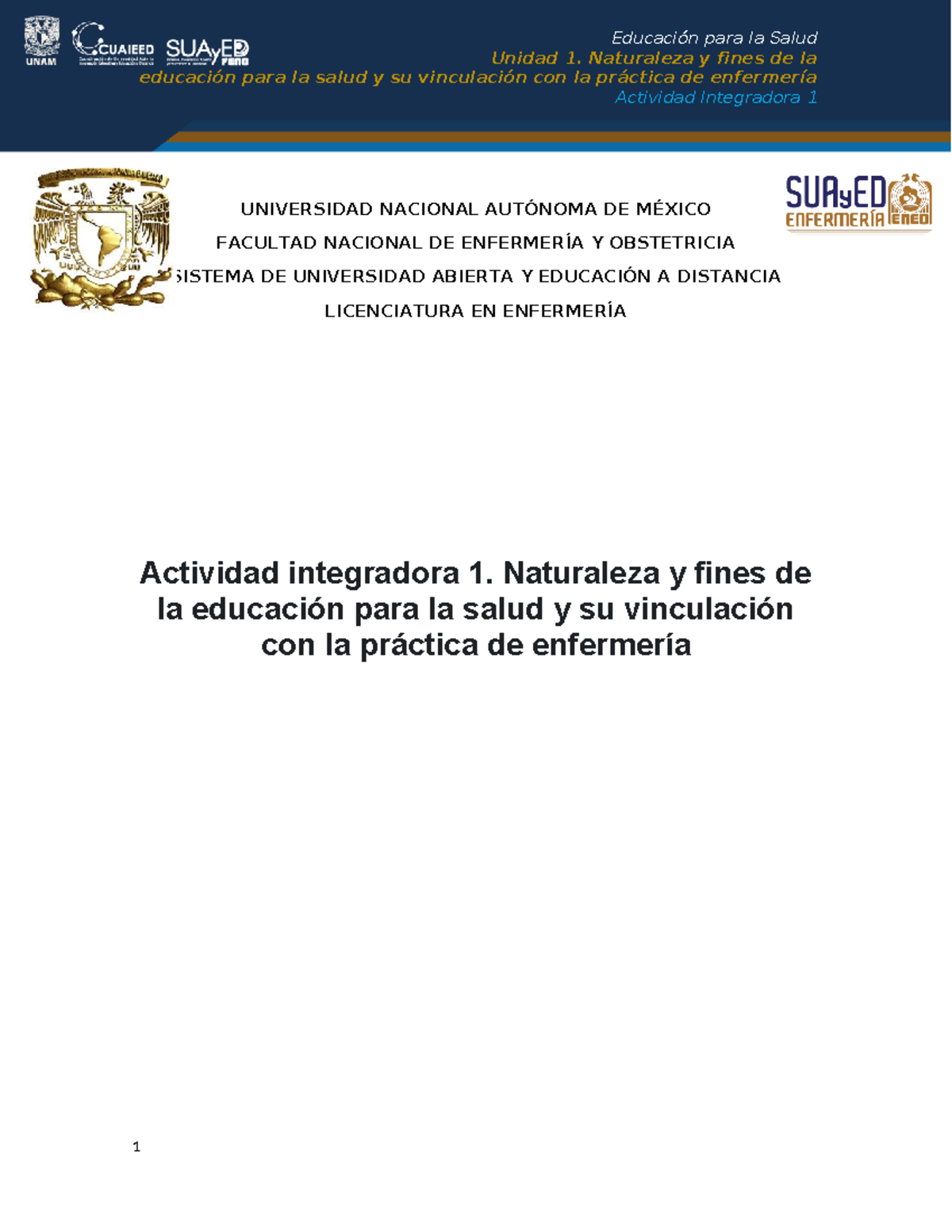 AIntegradora 1 - swdd - Unidad 1. Naturaleza y fines de la educación ...