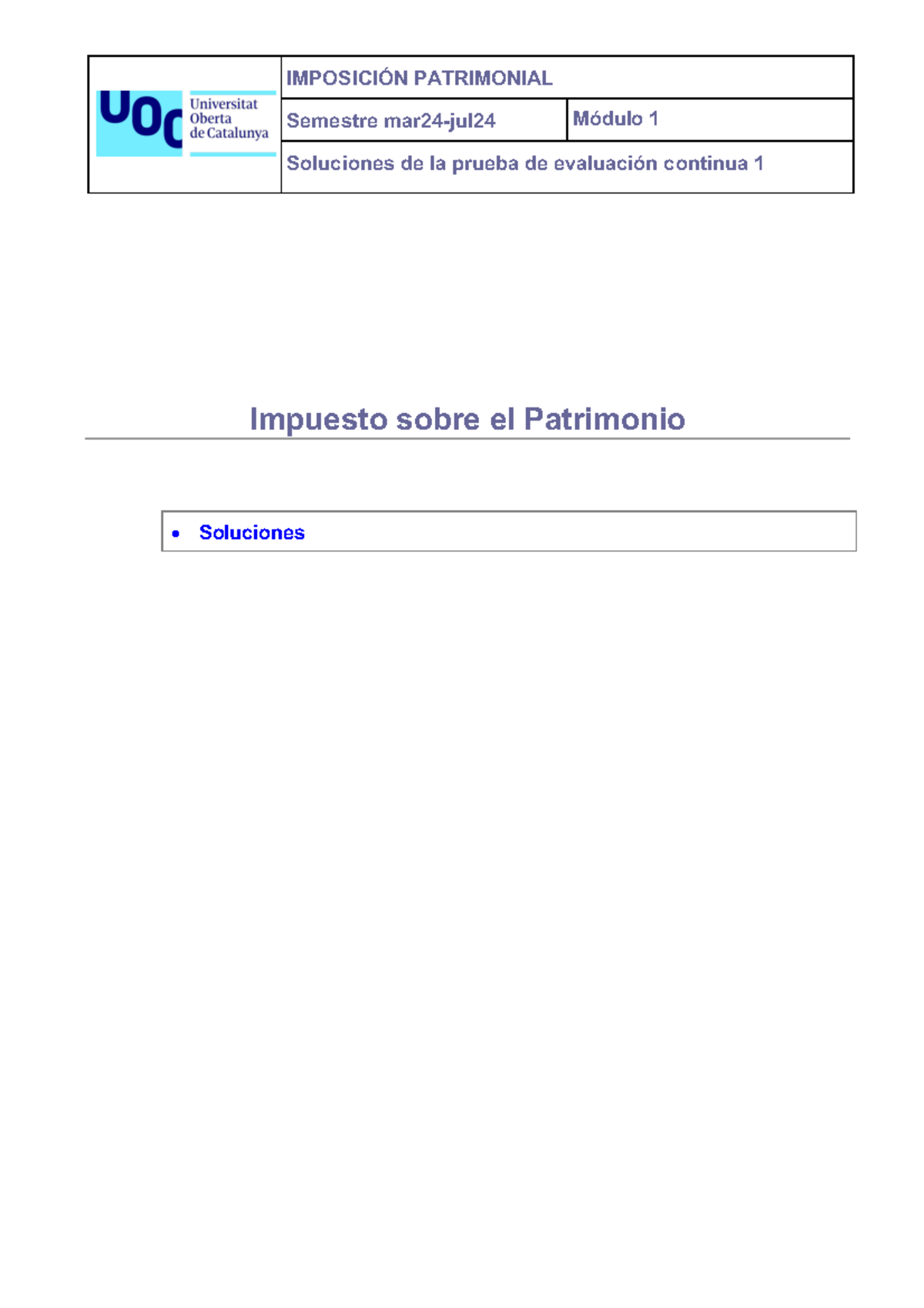 M9102 Sol PEC 1 20232 Castellano - Semestre mar24-jul24 Módulo 1 Soluciones de la prueba de ...