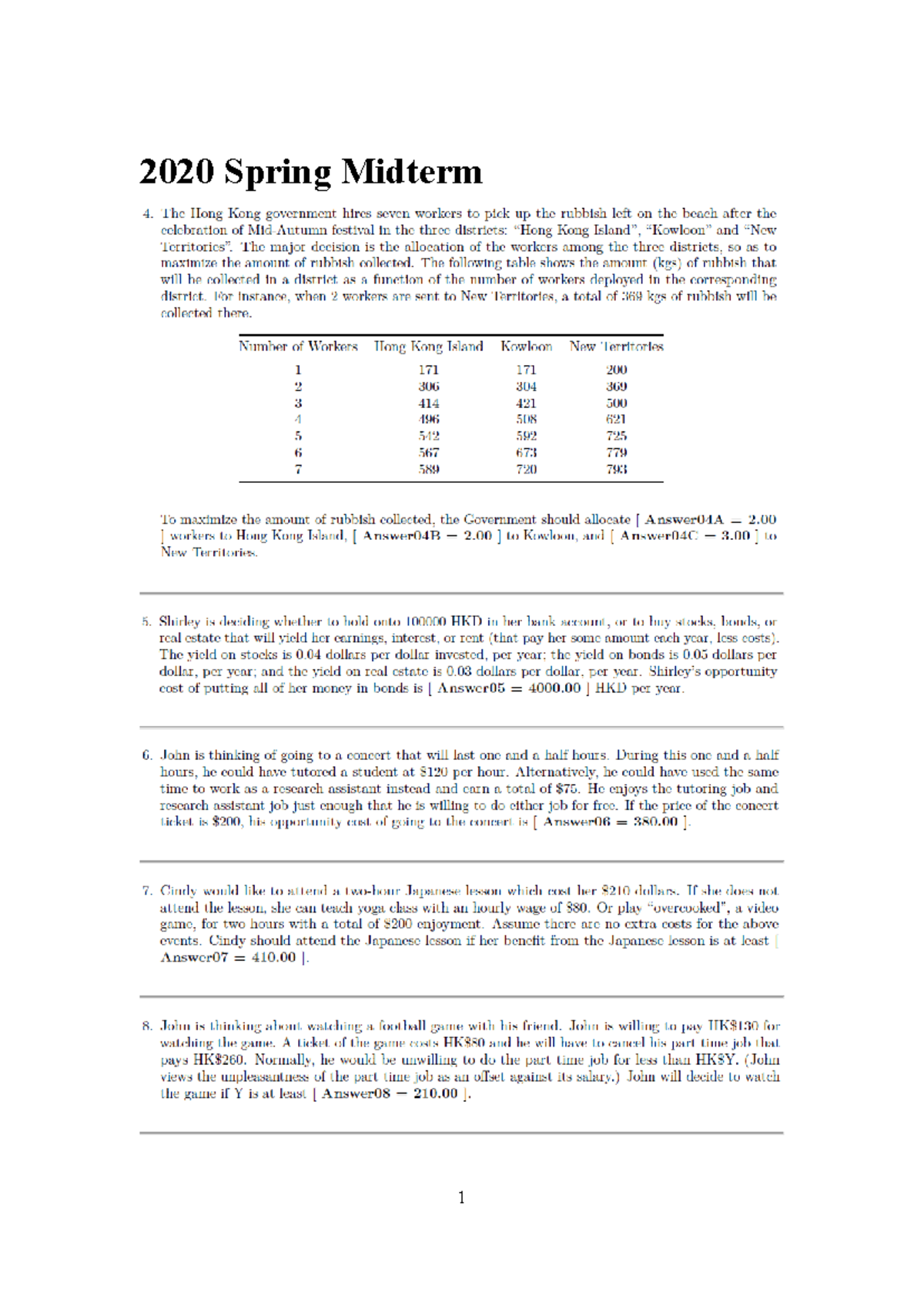 CCGL9030 Financial Crisis past paper for 2023/24 examination - 2020 Spring Midterm 2020 Fall ...