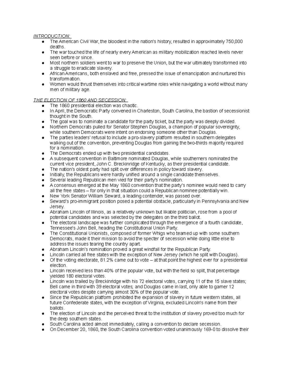 14. The Civil War Notes - The American Yawp - INTRODUCTION: The ...