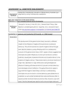 Annotated Bibliography copy - ASSESSMENT 3: ANNOTATED BIBLIOGRAPHY ...