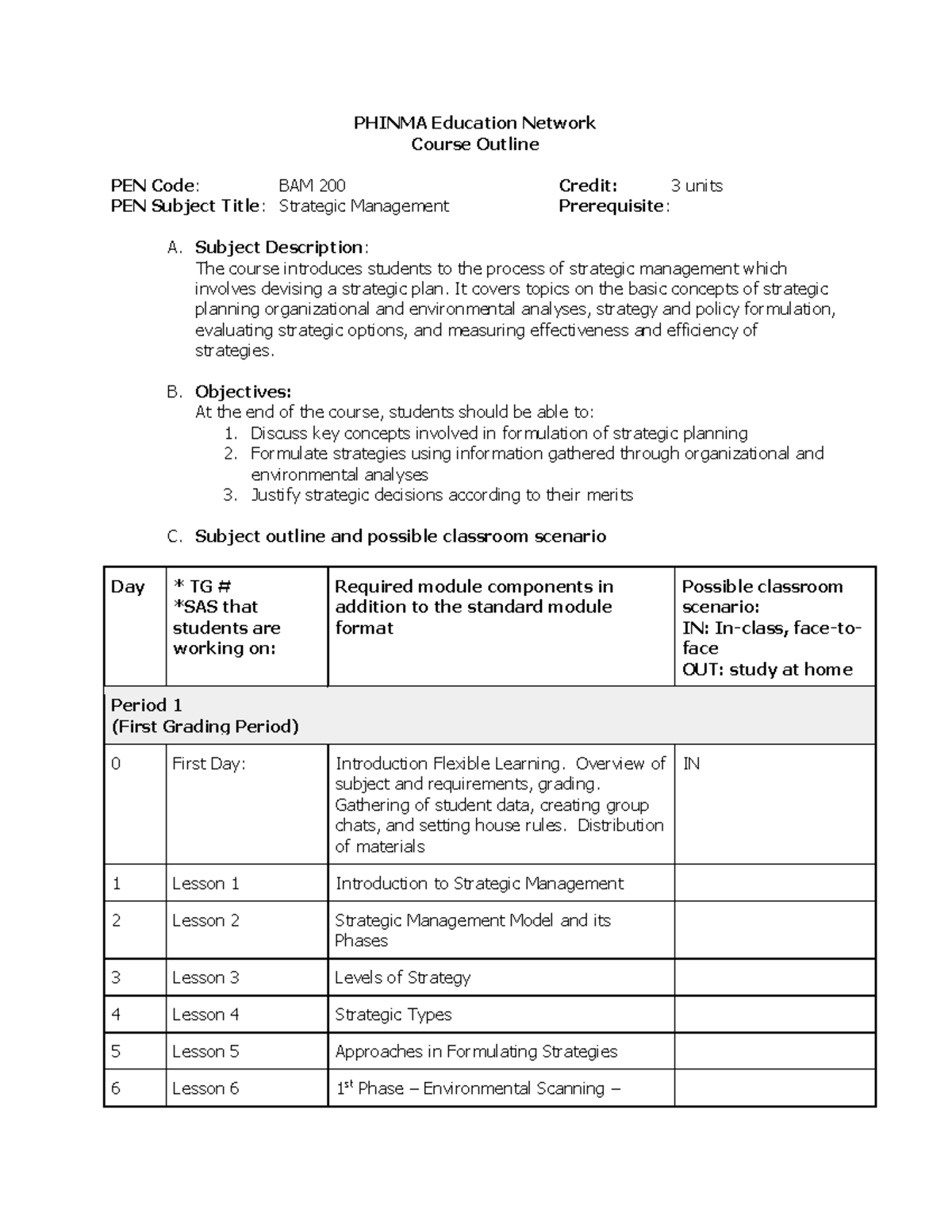BAM 200 Merged Complete Bsais - PHINMA Education Network Course Outline ...
