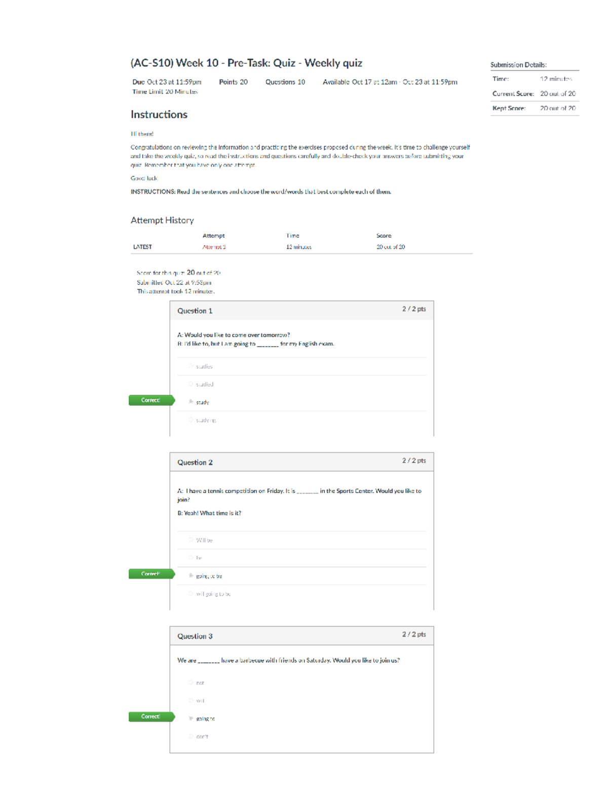 (AC-S10) Week 10 - Pre-Task Quiz - Weekly quiz - ingles 4 - Studocu