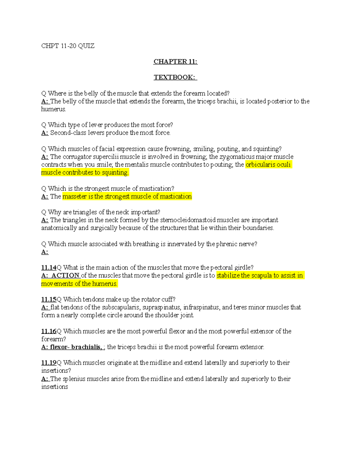 Chpt 11-20 Wiley Practice Q's - CHPT 11-20 QUIZ CHAPTER 11: TEXTBOOK: Q ...