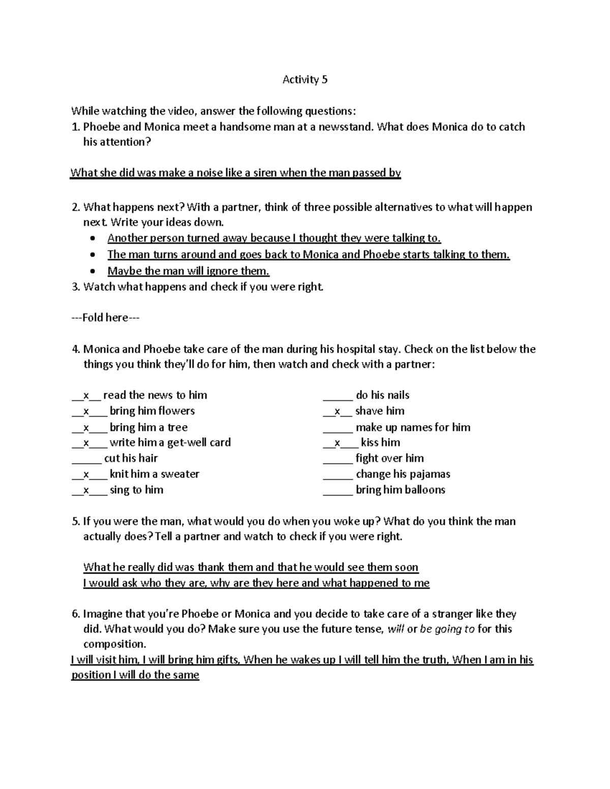 Resource activity 5 - Activity 5 While watching the video, answer the ...