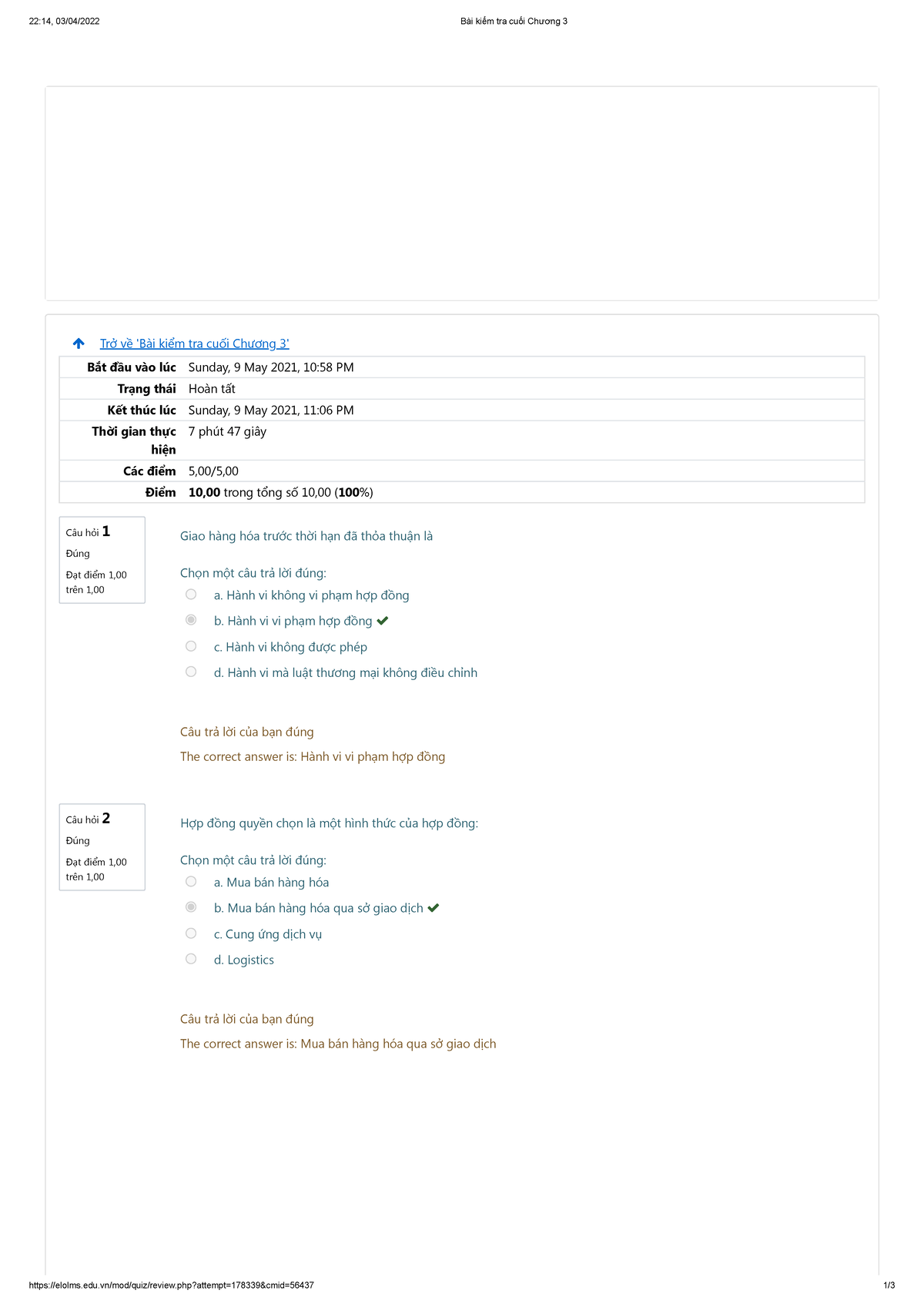 LKD-Bài kiểm tra cuối Chương 3-L2 - 22:14, 03/04/2022 Bài kiểm tra cuối ...