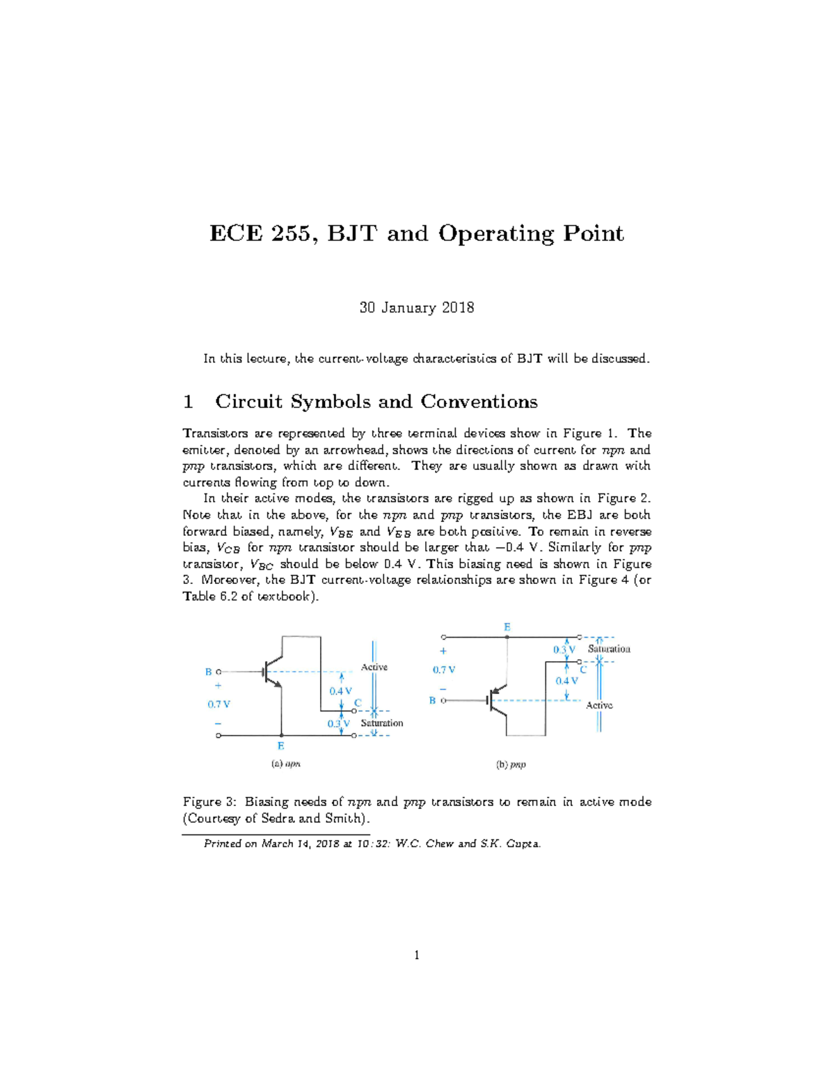 Ece255Lecture 7 Jan30 BJT Op Point - ECE 255, BJT and Operating Point ...