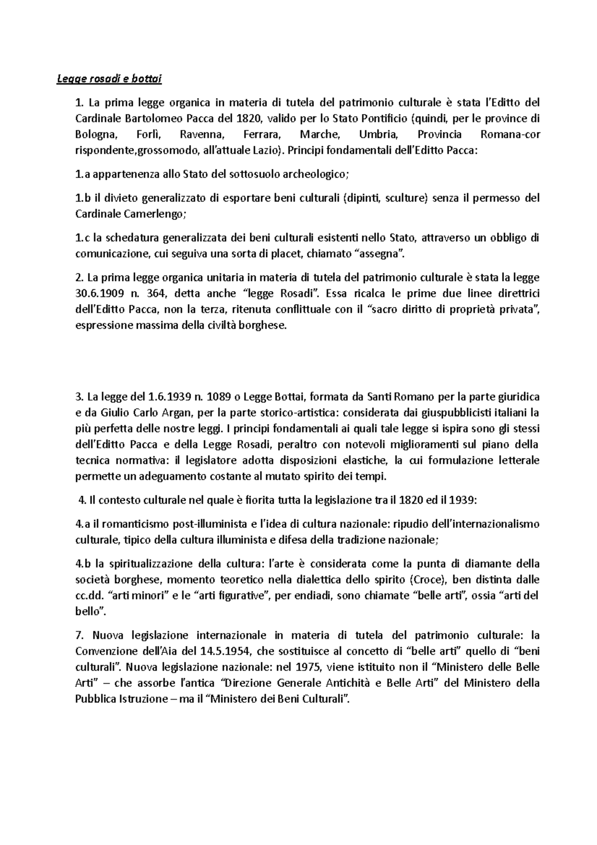 Legge rosadi,bottai e convenzione aia - Legge rosadi e bottai La prima ...