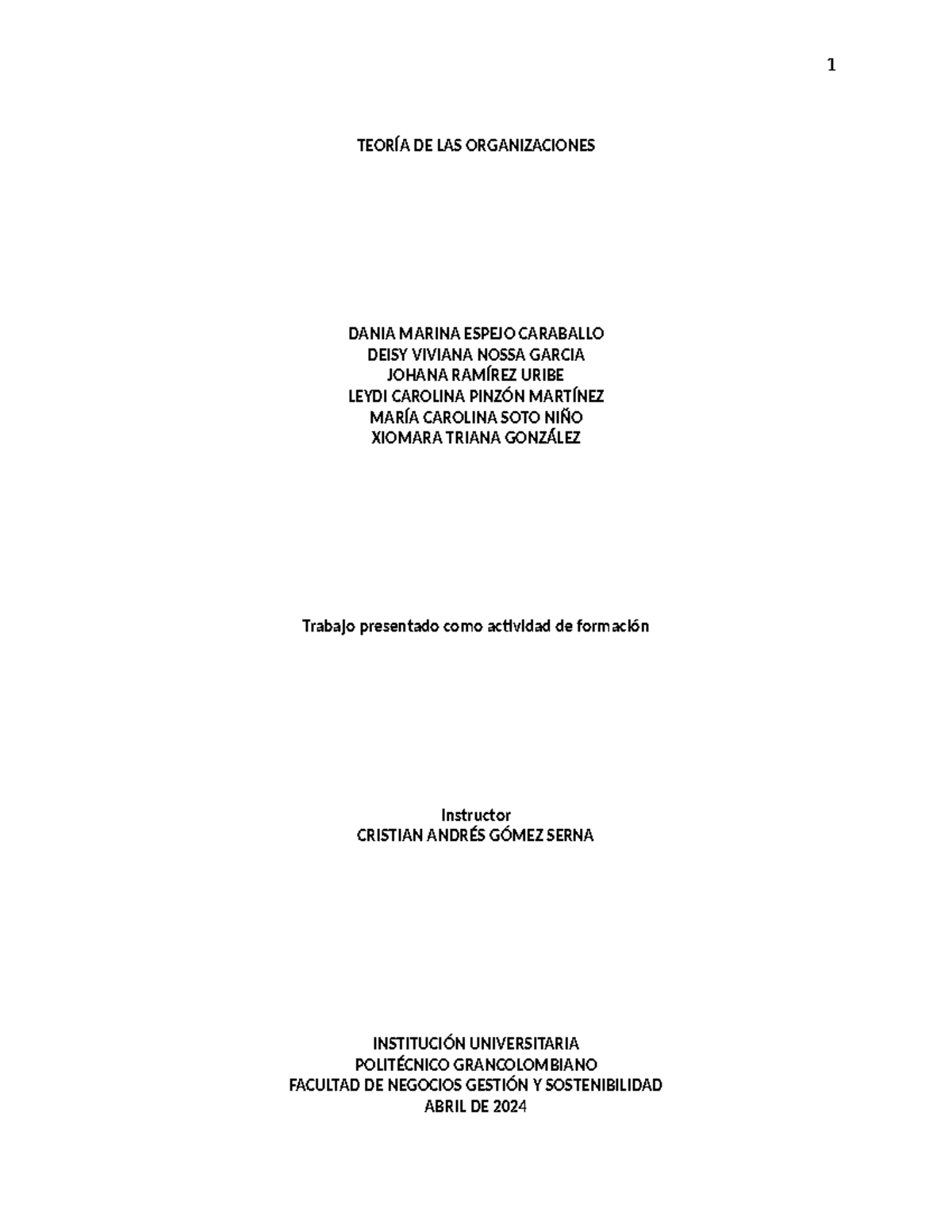 Teoria DE LAS Organizaciones - TEORÍA DE LAS ORGANIZACIONES DANIA ...