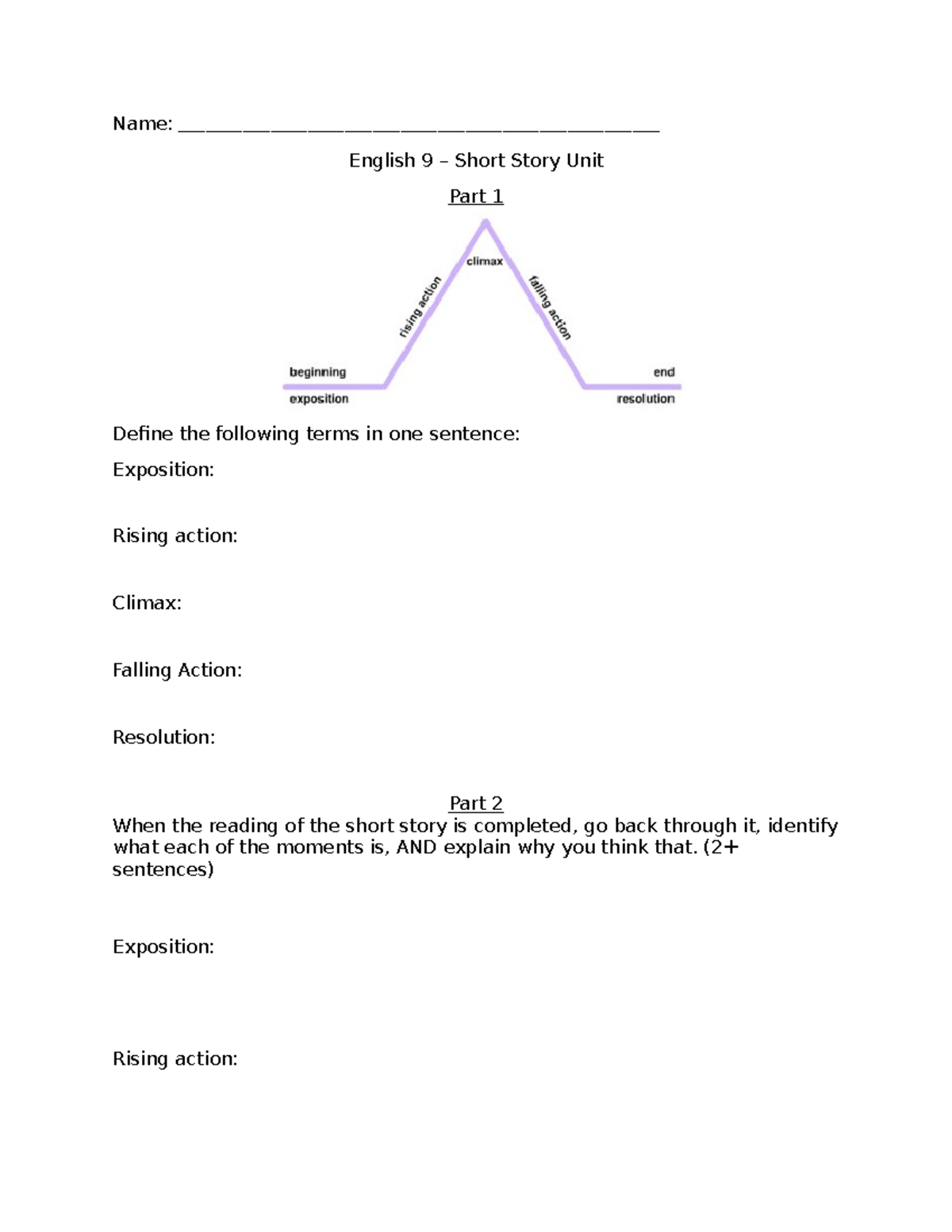 SS Story Plot Mountain - just trying to get downloads - CHEM 123 - Name ...