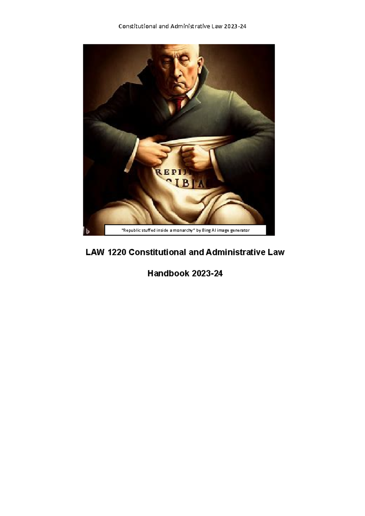LAW1220 Constitutional Law Handbook 2023-24 - LAW 1220 Constitutional ...