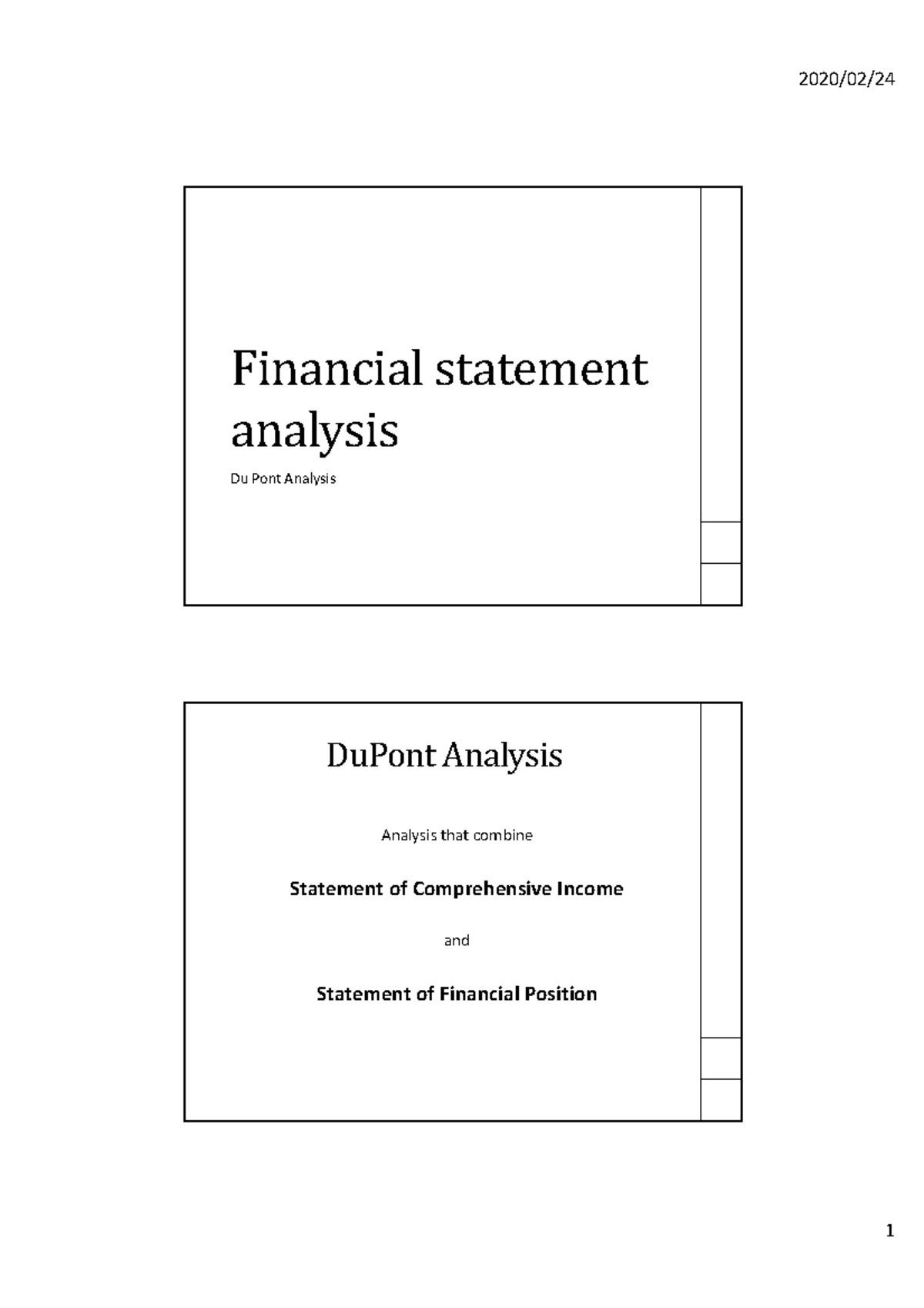 Du Pont Step by Step - Student - Financial statement analysis Du Pont ...