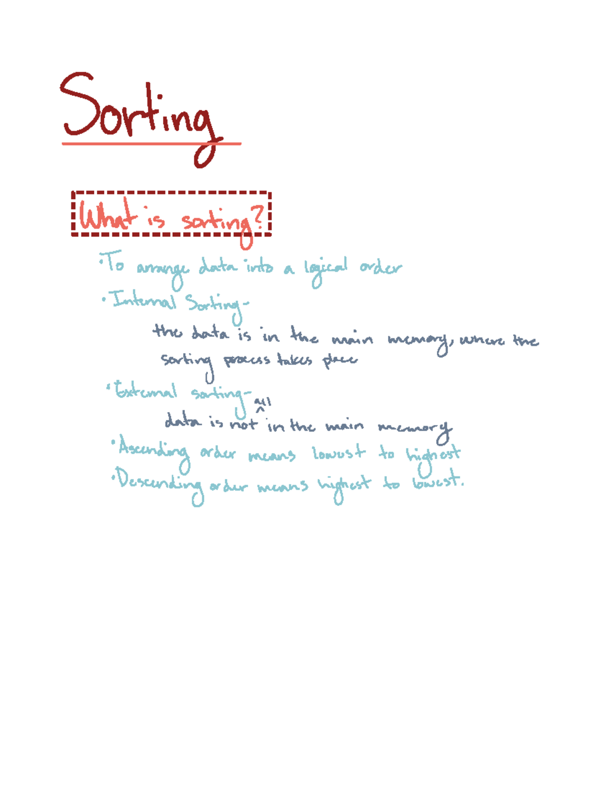 Sorting - Sorting What is sorting To arrange data into a logical order ...