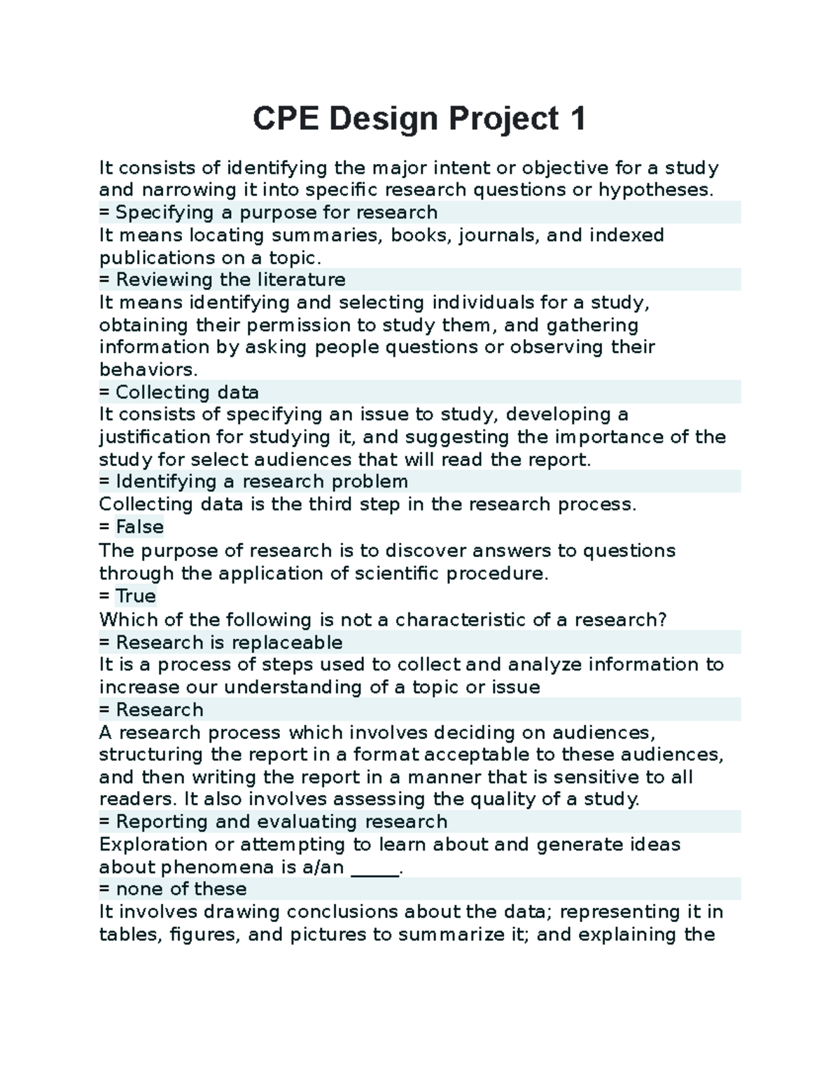 PQ1-CPE Design Project 1 - CPE Design Project 1 It consists of ...
