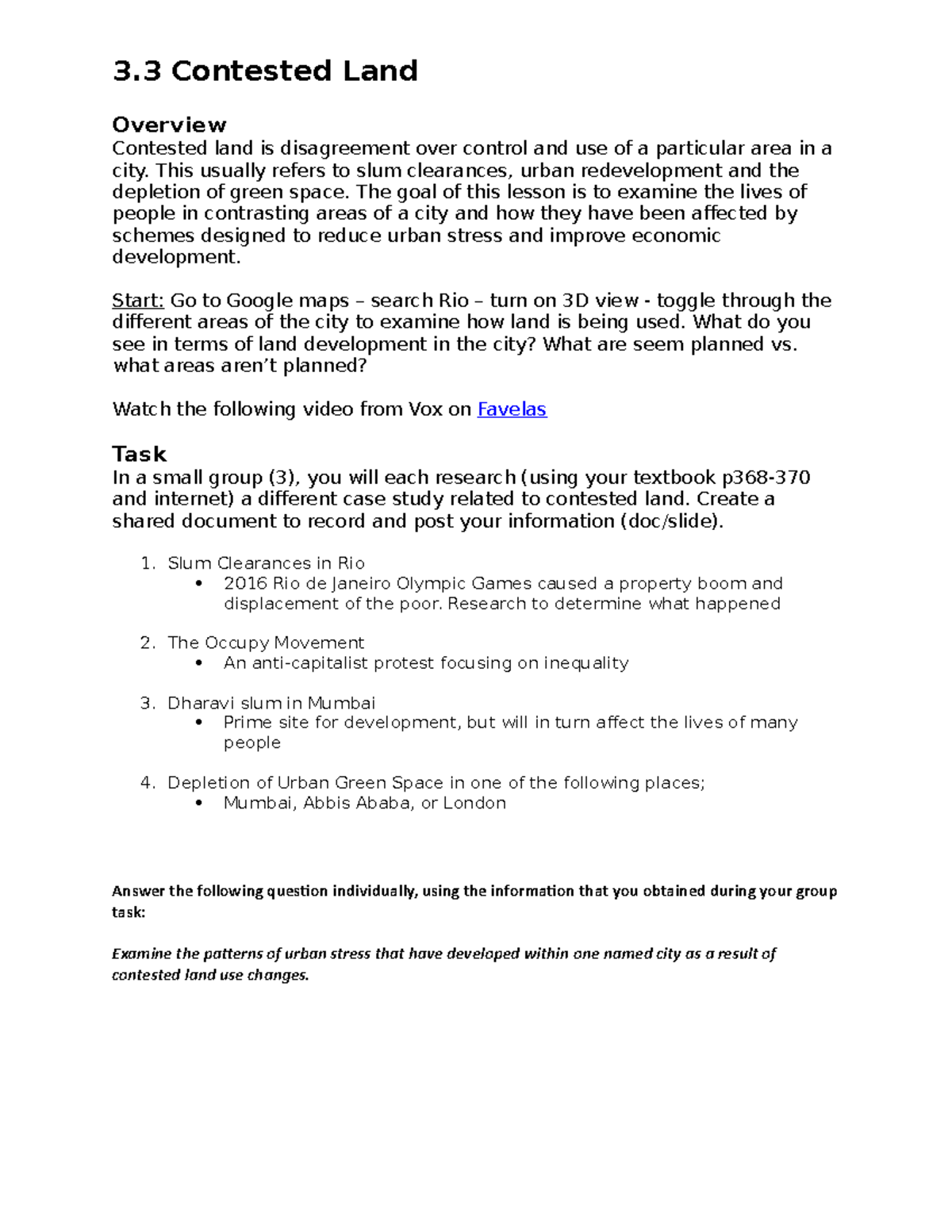 3.3 Contested Land - N/A - 3 Contested Land Overview Contested land is ...