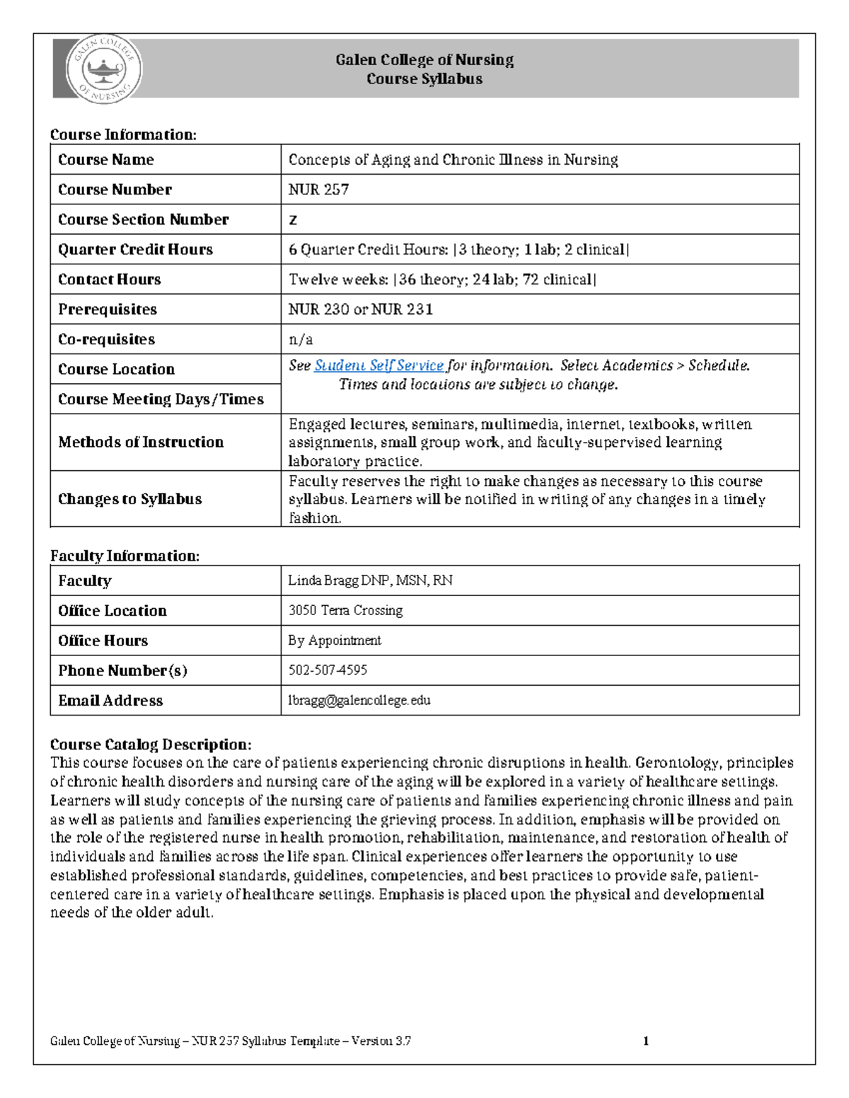 Chronic new syllabus - Galen College of Nursing Course Syllabus Course ...