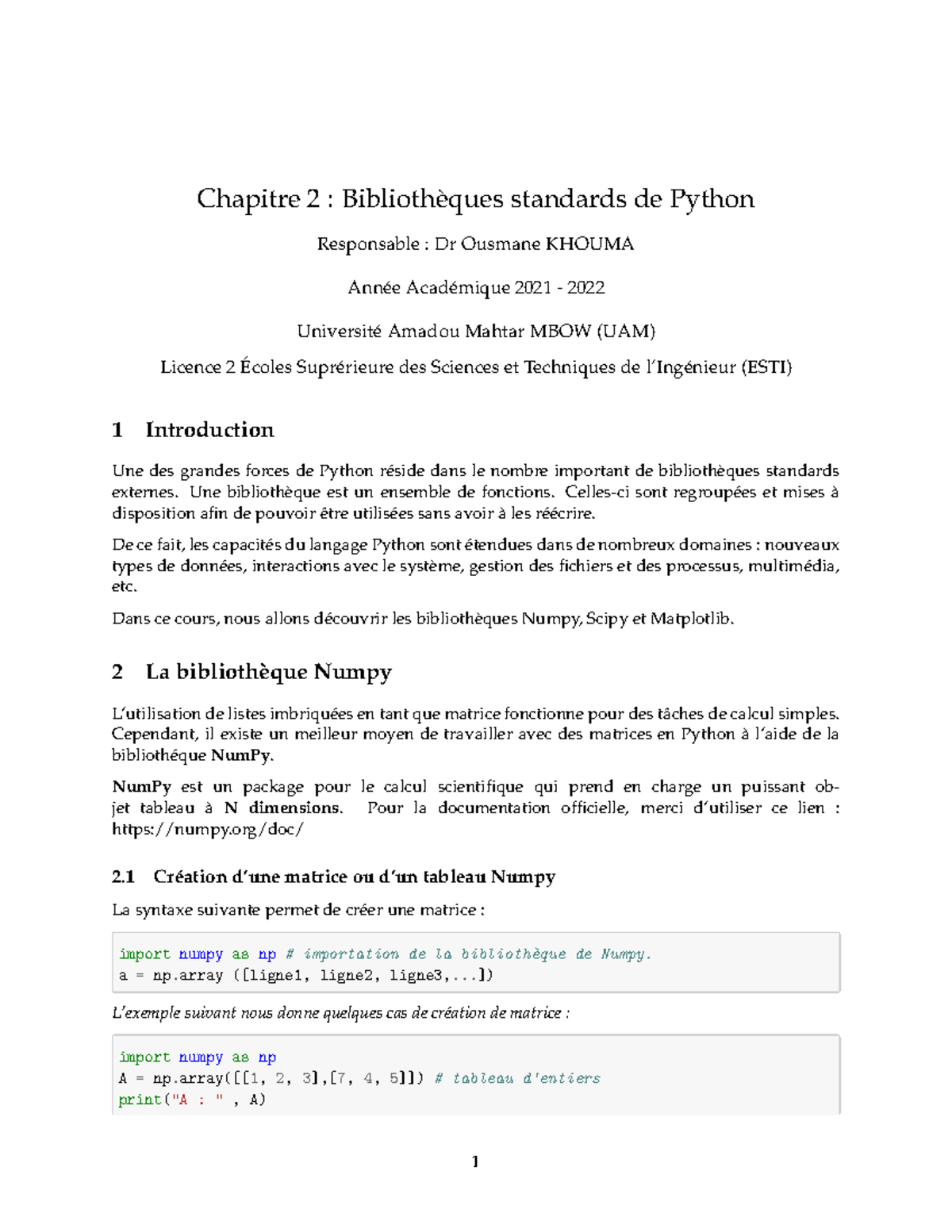 Chapitre 2 POO 2022 - C'est une note de cours - Chapitre 2 ...