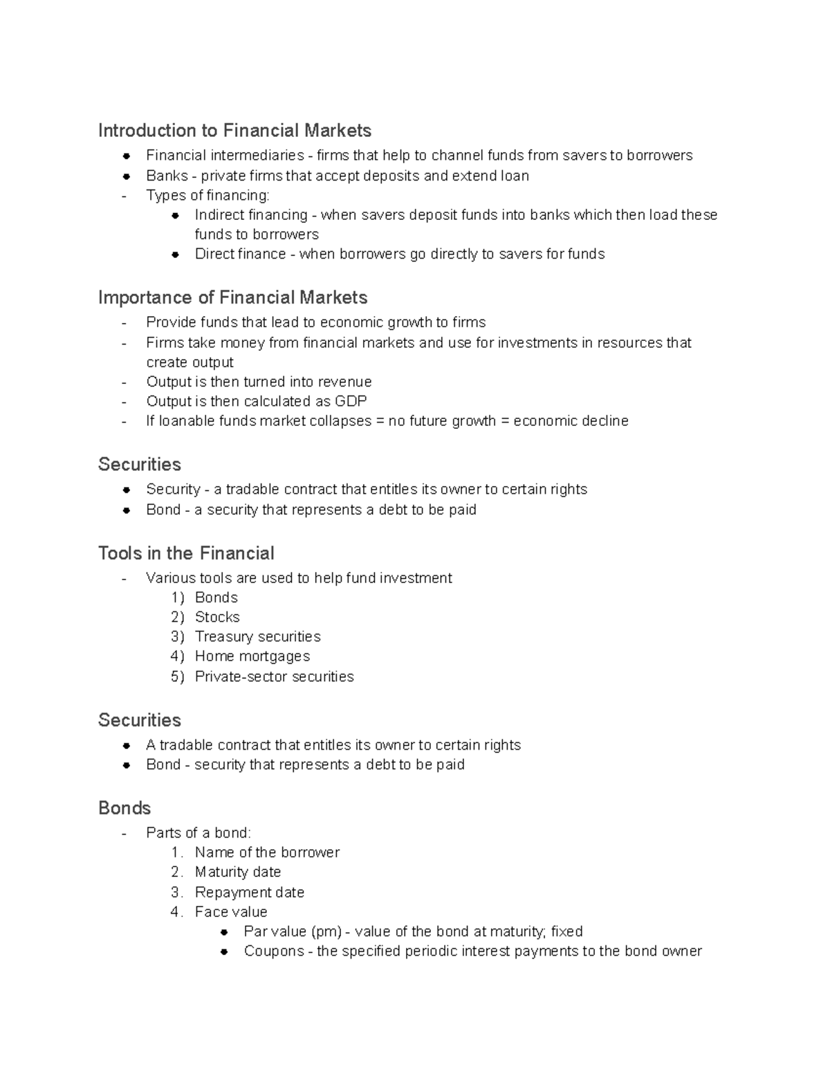 Chapter 15 - Financial Markets - Introduction to Financial Markets ...