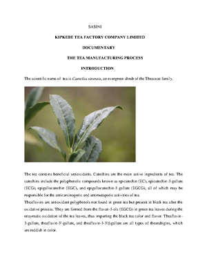 UNIT Operation - This material show how the CTC Tea processing is done ...