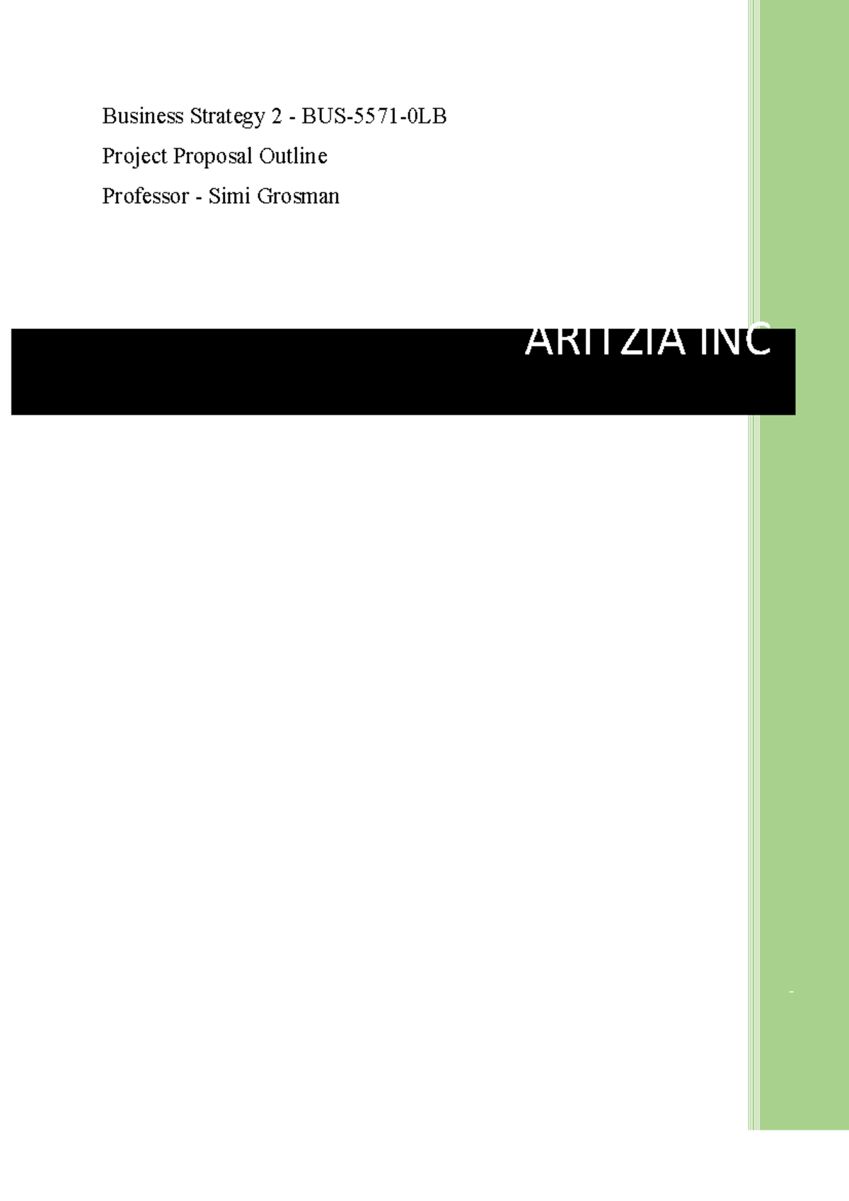 Business Strategy Assignment - Business Strategy 2 - BUS-5571-0LB ...