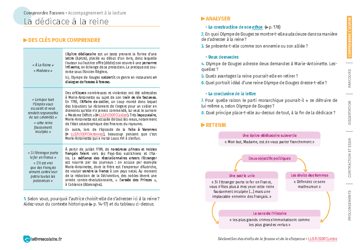 Olympe guide lettre lelivrescolaire num - Comprendre l’œuvre ...
