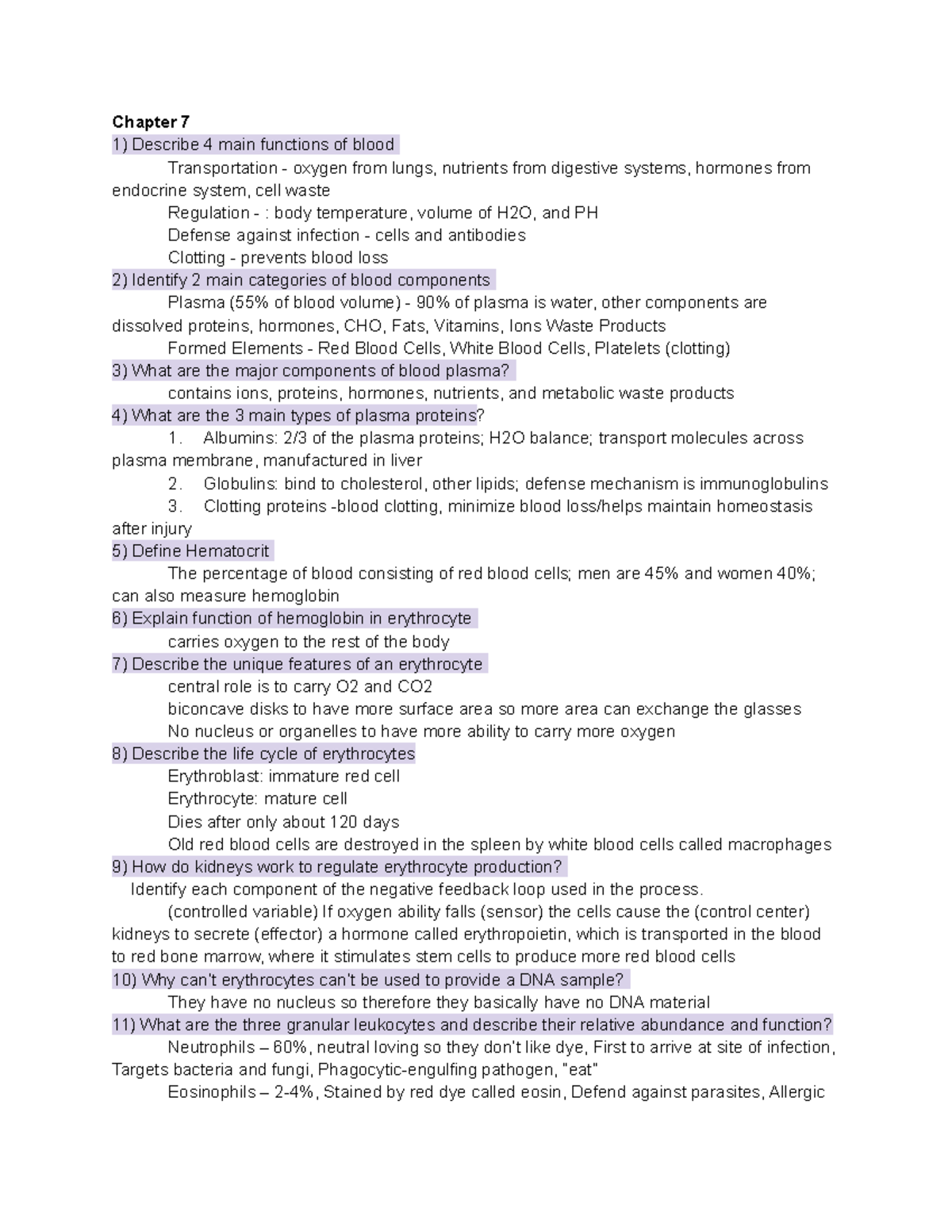 Final Exam Study Guide - Human Bio - Chapter 7 Describe 4 main ...