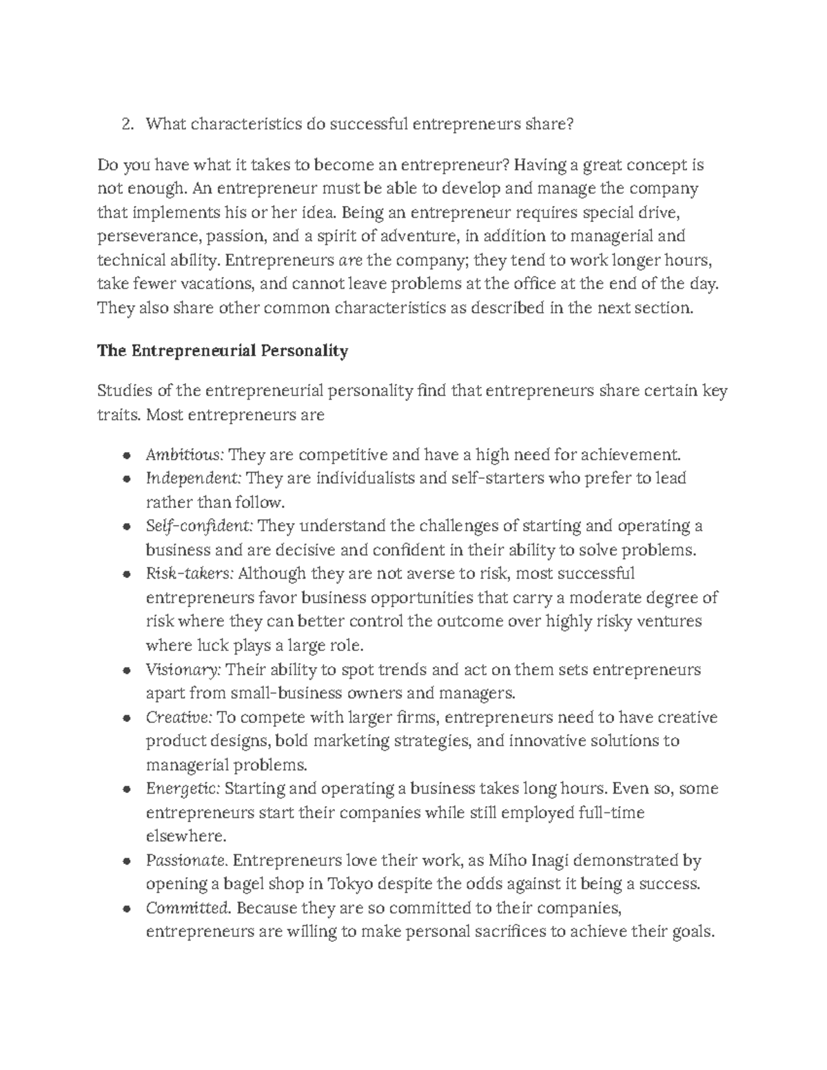 5.2 Characteristics of Successful Entrepreneurs - What characteristics ...
