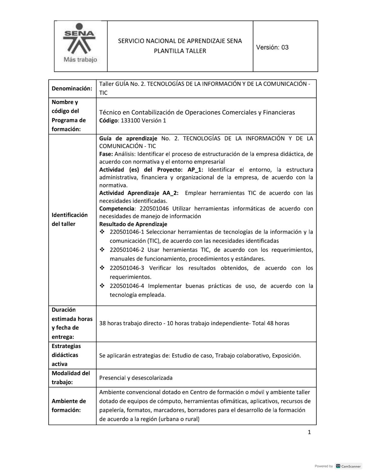Taller Guía 2 TIC - ... - Tecnología de la Información - Studocu