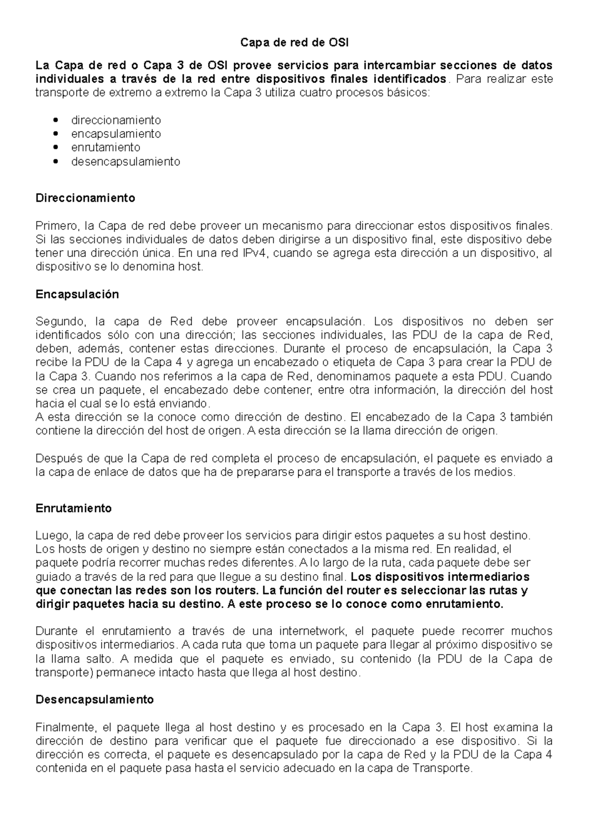 Capa 3 y 4 - Capa 3 y 4 - Capa de red de OSI La Capa de red o Capa 3 de ...