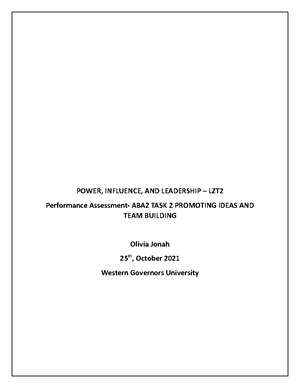 C927 TASK2 Olivia Jonah - Running head: NCP Performance Assessment ...