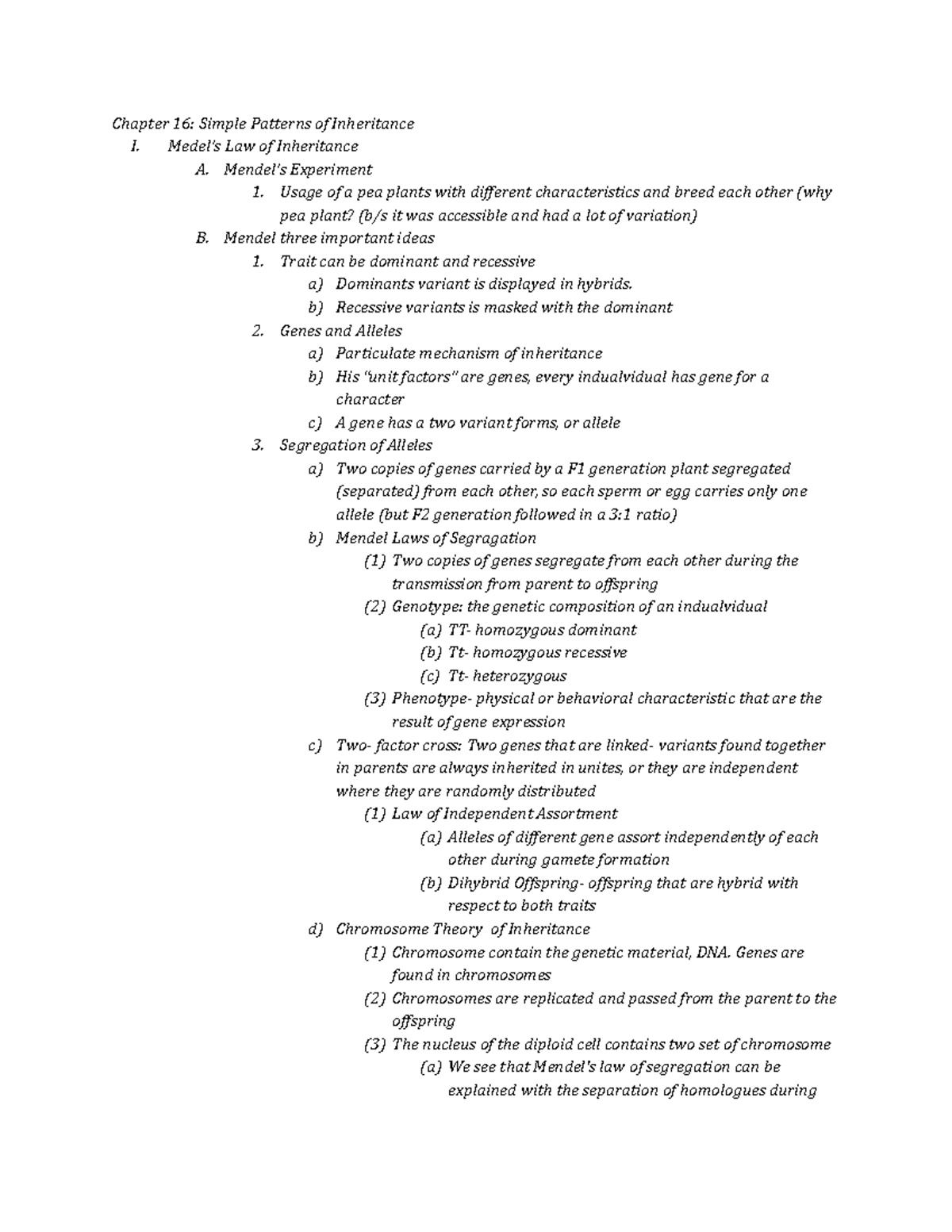 Chapter 16 Simple Patterns of Inheirtance - Chapter 16: Simple Patterns of Inheritance I. Medel ...