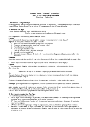 Cours 02 informatique et programmation 1 - Unité fondamentale - Studocu