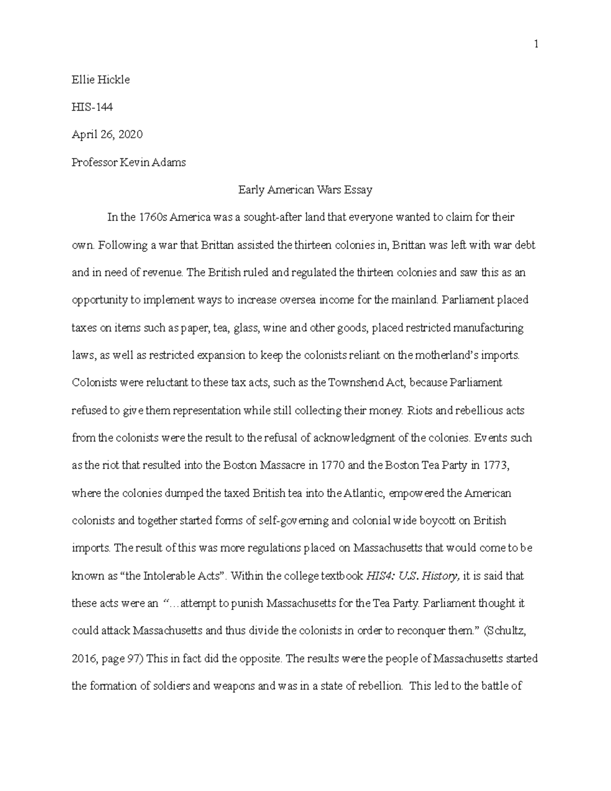 American Revolution-Early Wars of America-Ellie Hickle - Ellie Hickle ...