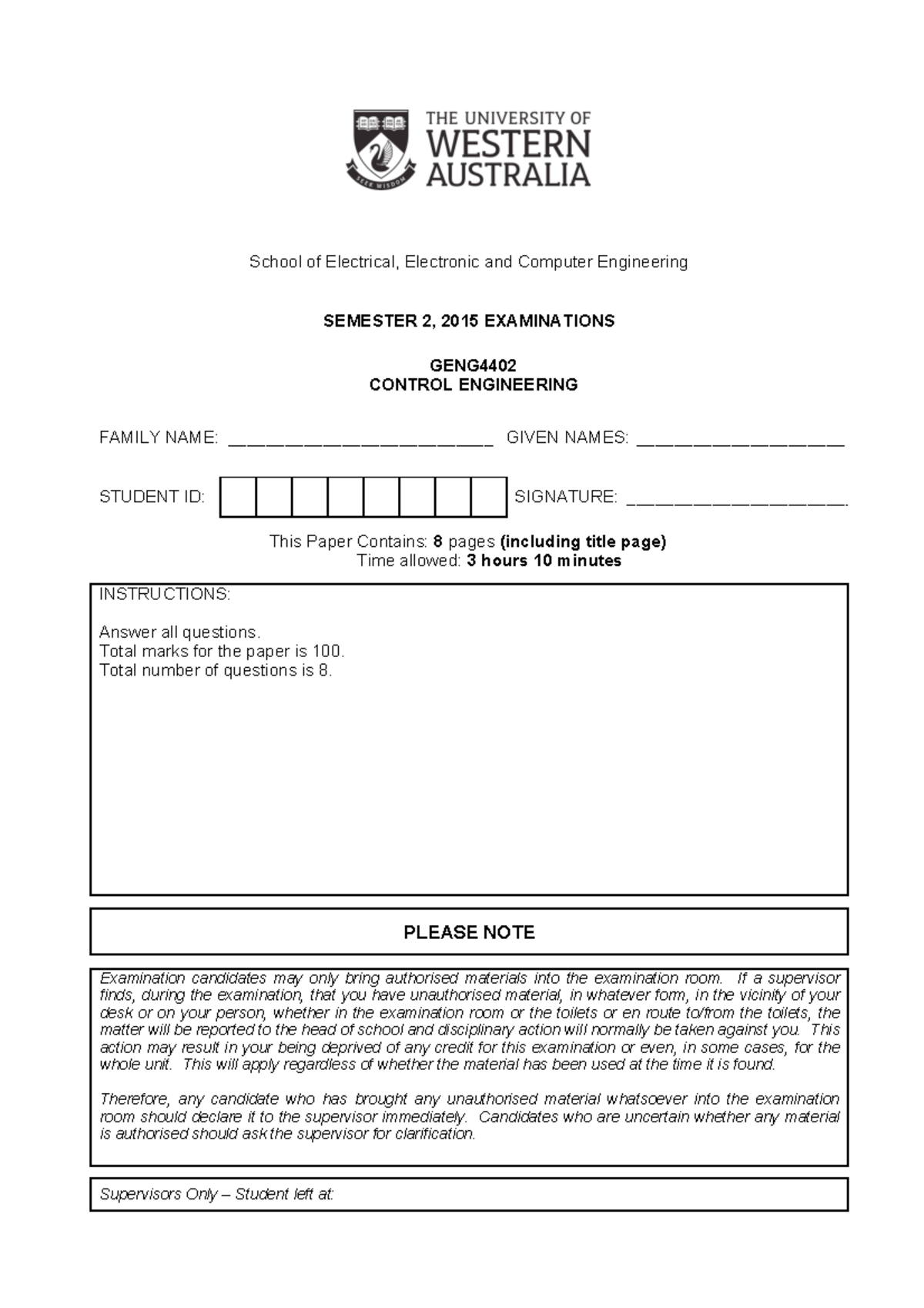 Exam 15 November 2015, questions - School of Electrical, Electronic and ...