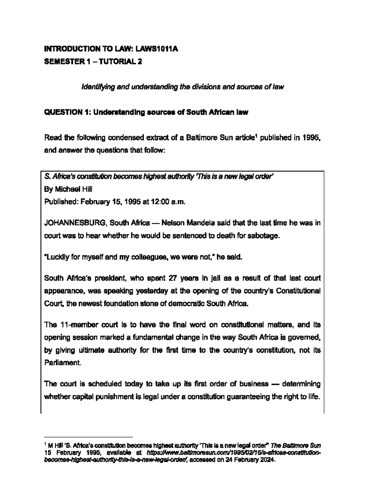 Tutorial activity 2 - PRACTISE MATERIAL FOR LAW AND SOME NOTES ...