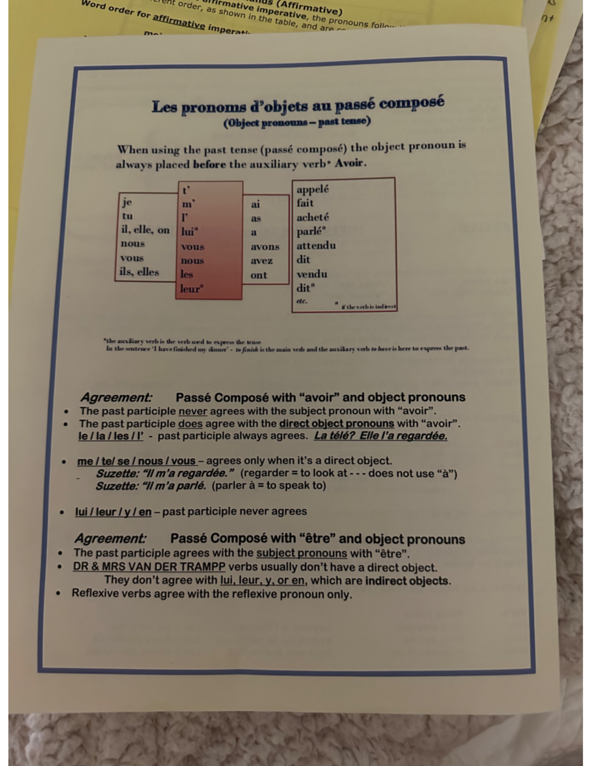 object pronouns (past tense) - Studocu